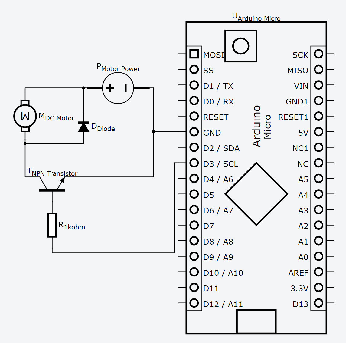 12V Motor Control With 5V Arduino and NPN Transistor As Speed Control ...