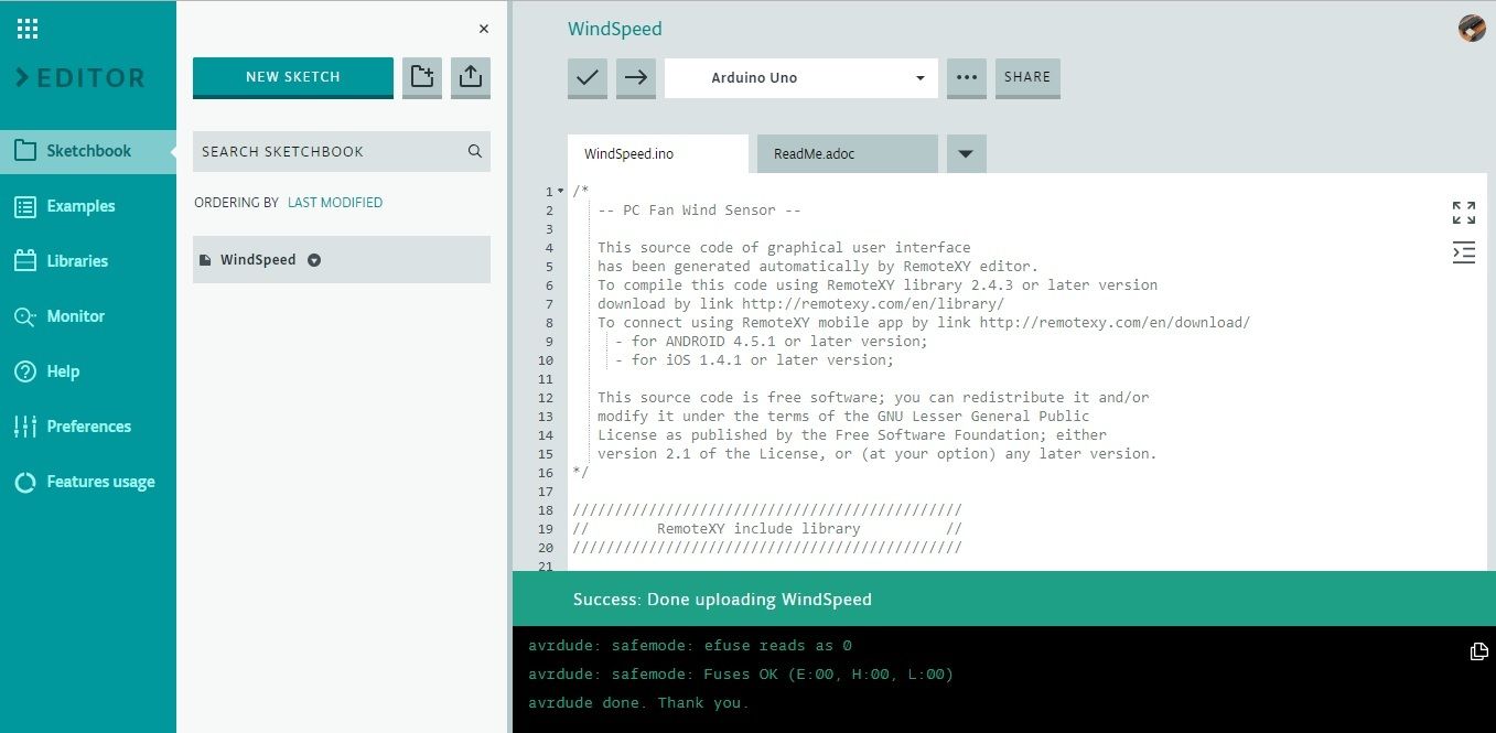 Arduino Bluetooth PC Fan Wind Sensor With RemoteXY : 6 Steps (with ...