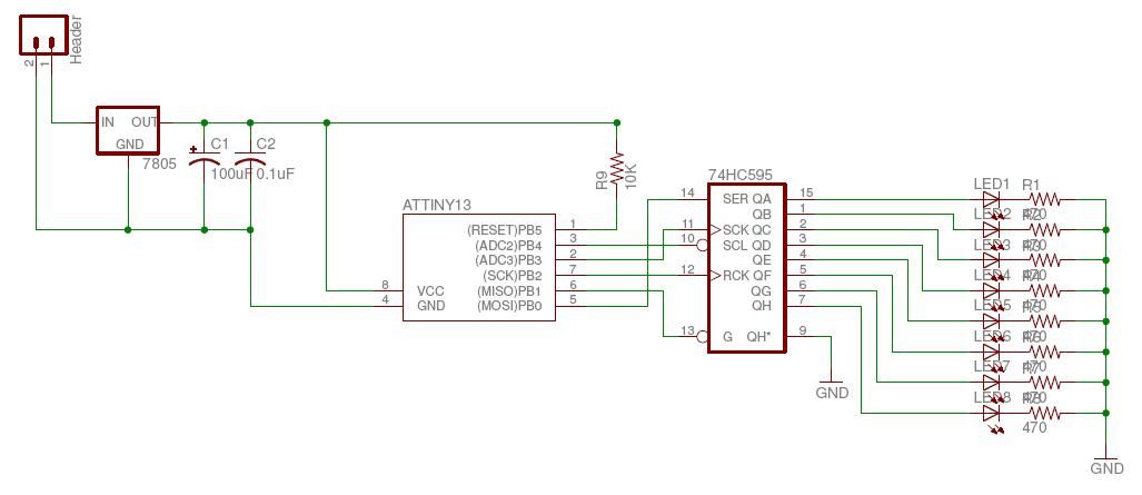 How to Use a 74HC595 Shift Register With a AVR ATtiny13 : 3 Steps - Instructables