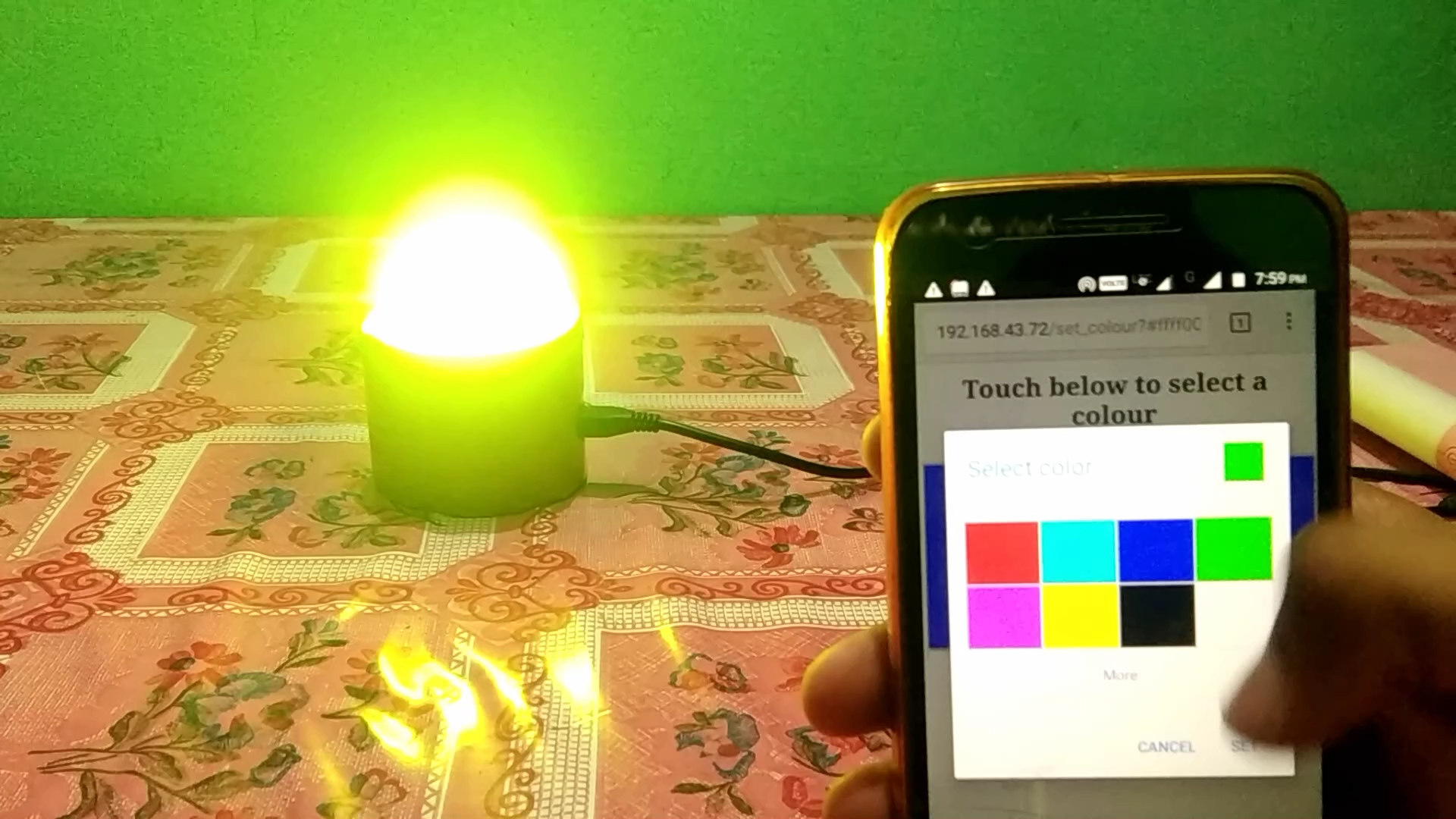 ESP 8266 Nodemcu Ws 2812 Neopixel Based LED MOOD Lamp Controlled Using Webserver : 6 Steps ...