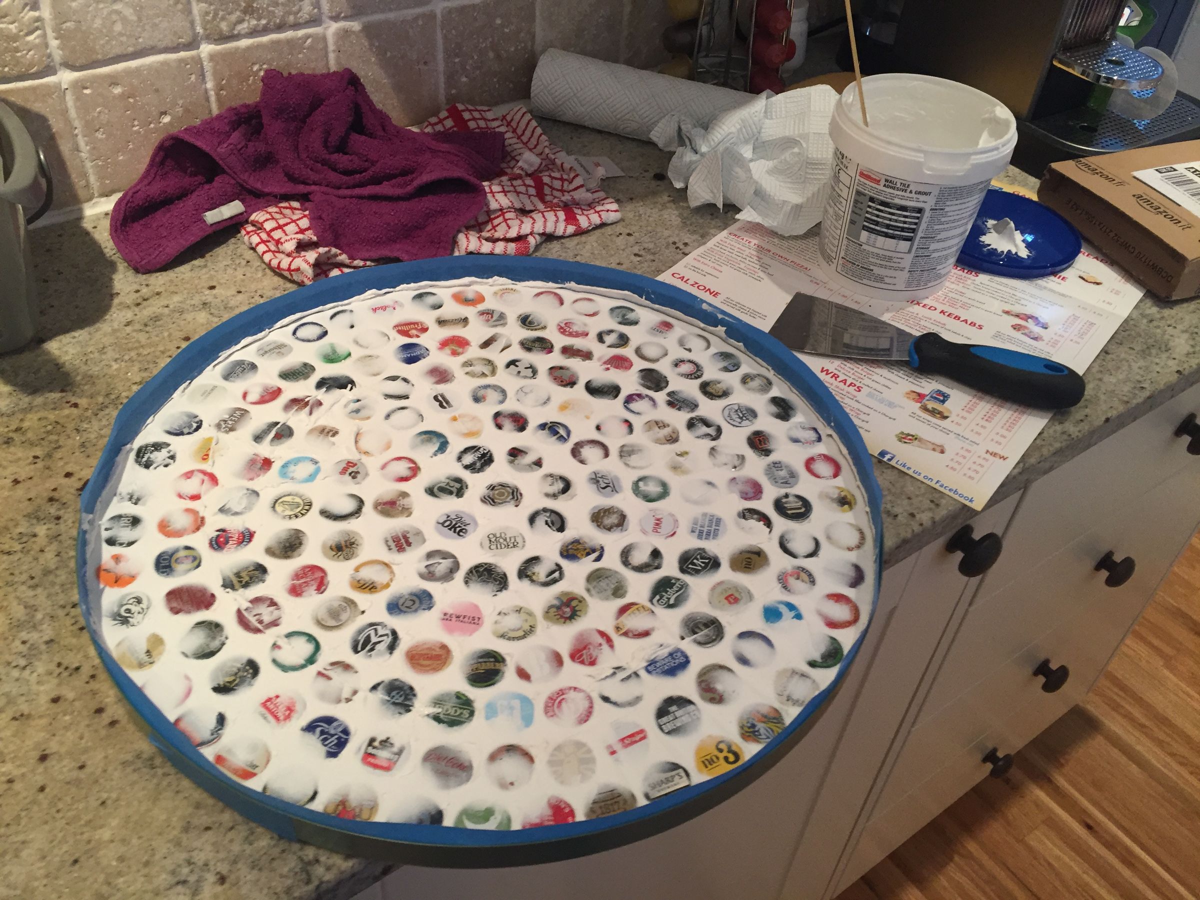 Bottle Cap Tray Table With Grout and Resin : 8 Steps (with Pictures ...