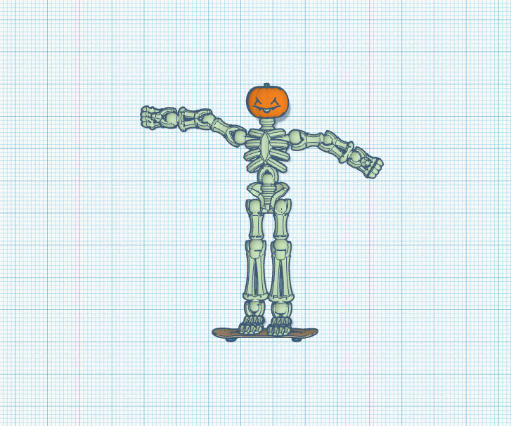 Skeleton Riding Skateboard Disigned in Tinkercad : 9 Steps - Instructables