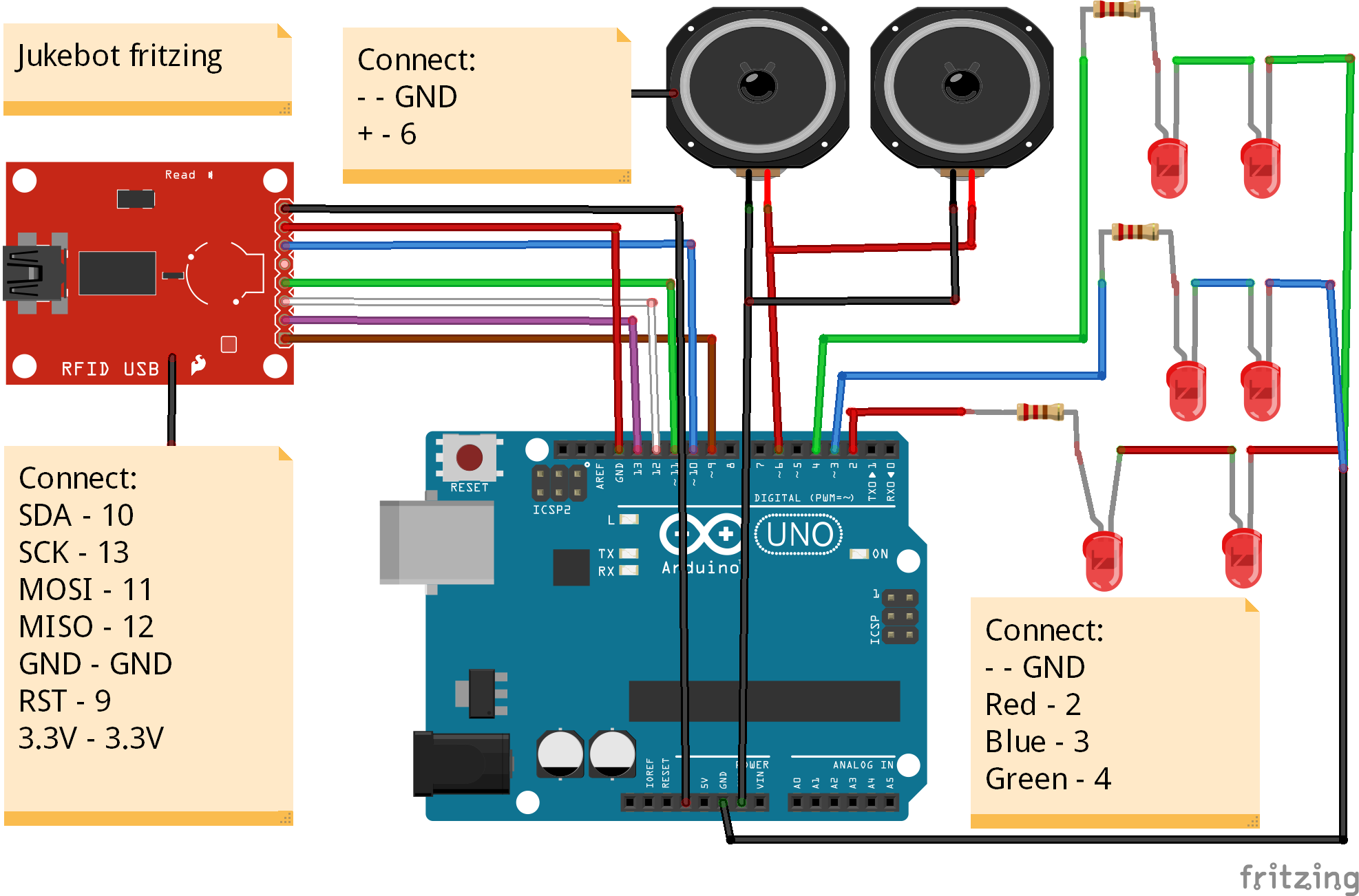 JUKEBOT! (jukebox With RFID Scan, Speakers, Leds and Arduino) : 7 Steps ...