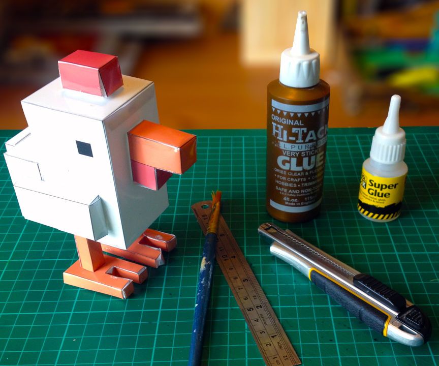 Crossy Road Chicken Made With Papercraft : 4 Steps (with Pictures ...