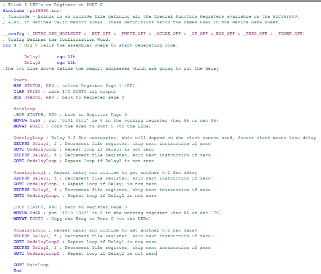 Assembly Language Blinking Lights for a PIC16 : 6 Steps (with Pictures ...