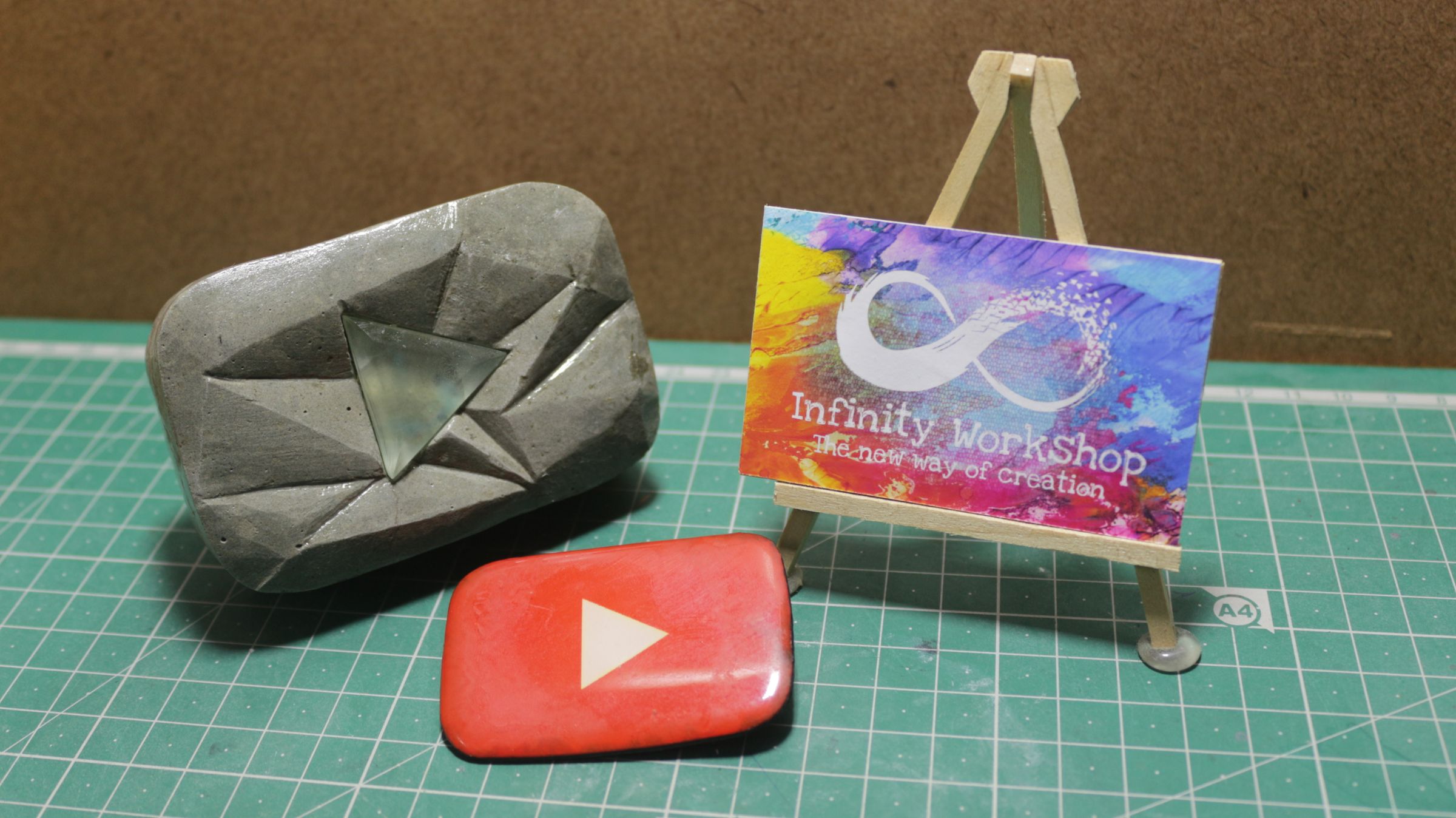 Concrete Youtube Diamond Play Button Paperweight : 14 Steps (with ...
