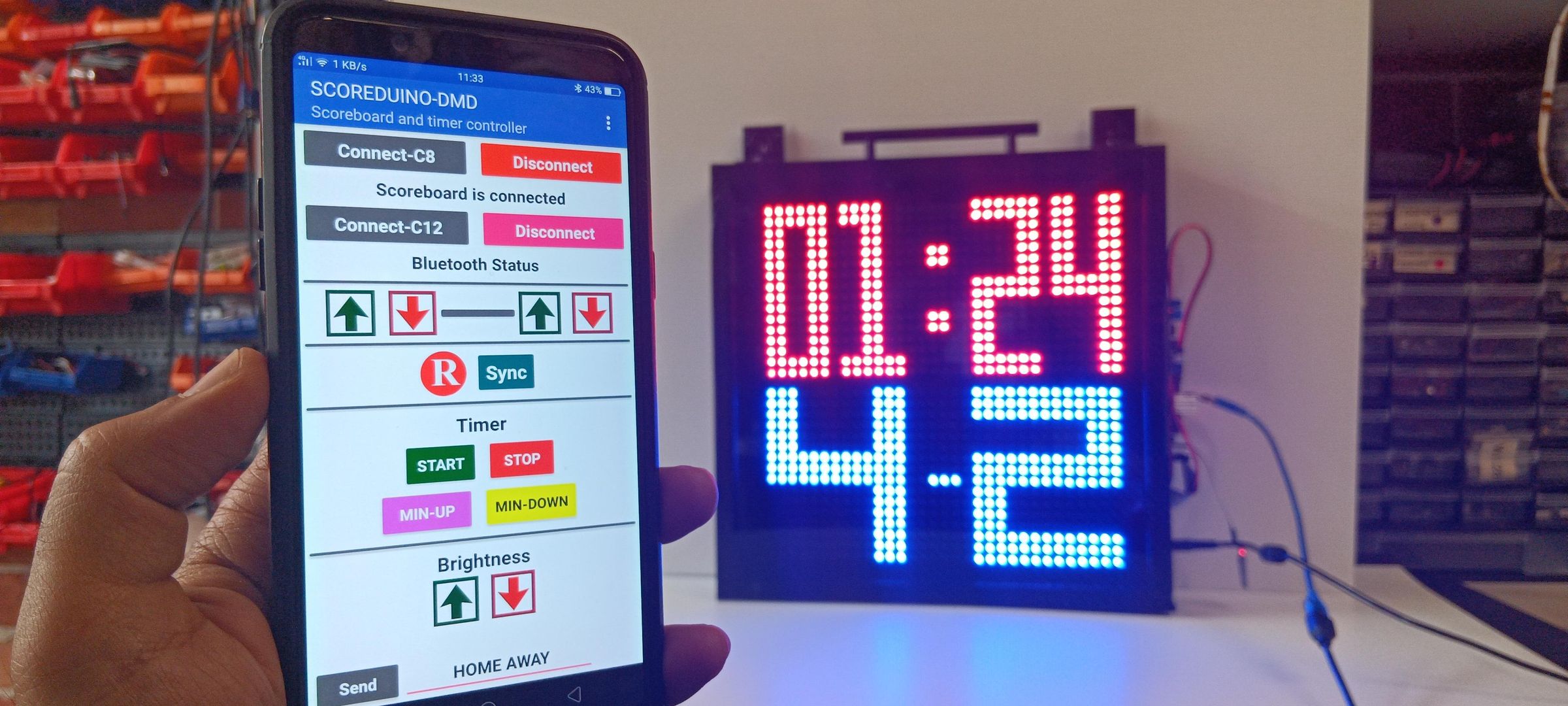 Soccer, Football Cricket Scoreboard. Dual Color P10- Scoreduino Arduino ...