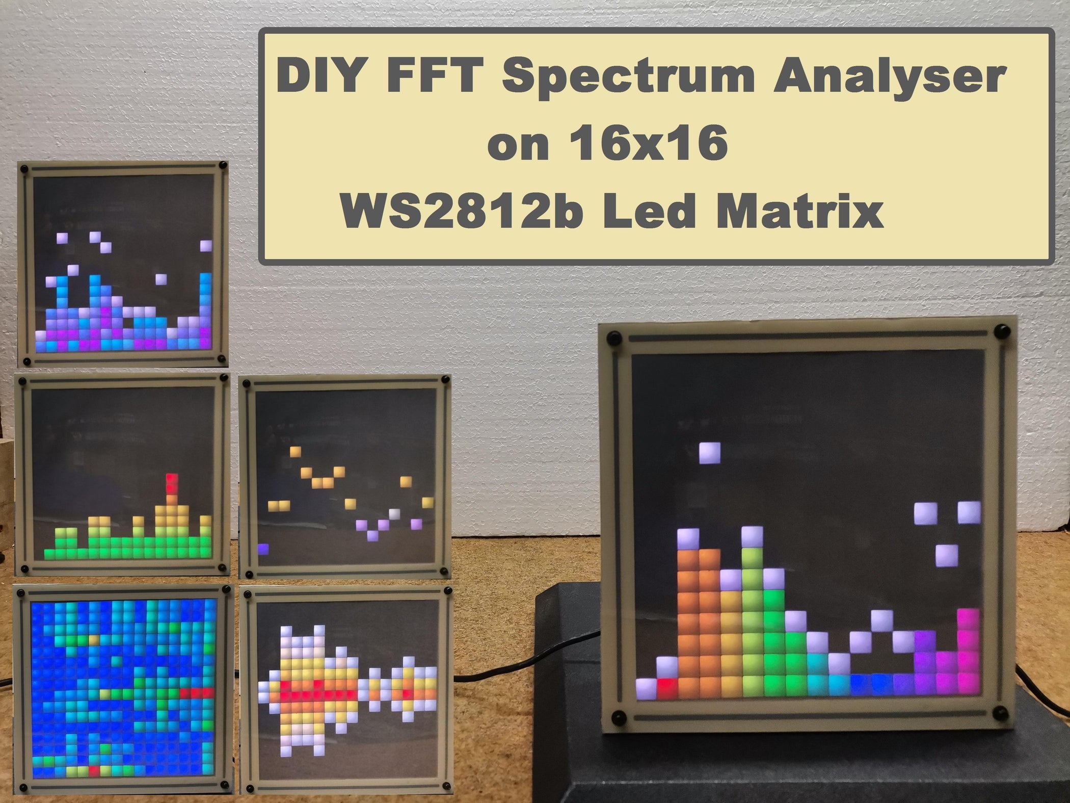 DIY Simple FFT Spectrum Analyzer,VU Meter and Waterfall Analyzer on 16x16 Led Matrix : 3 Steps ...