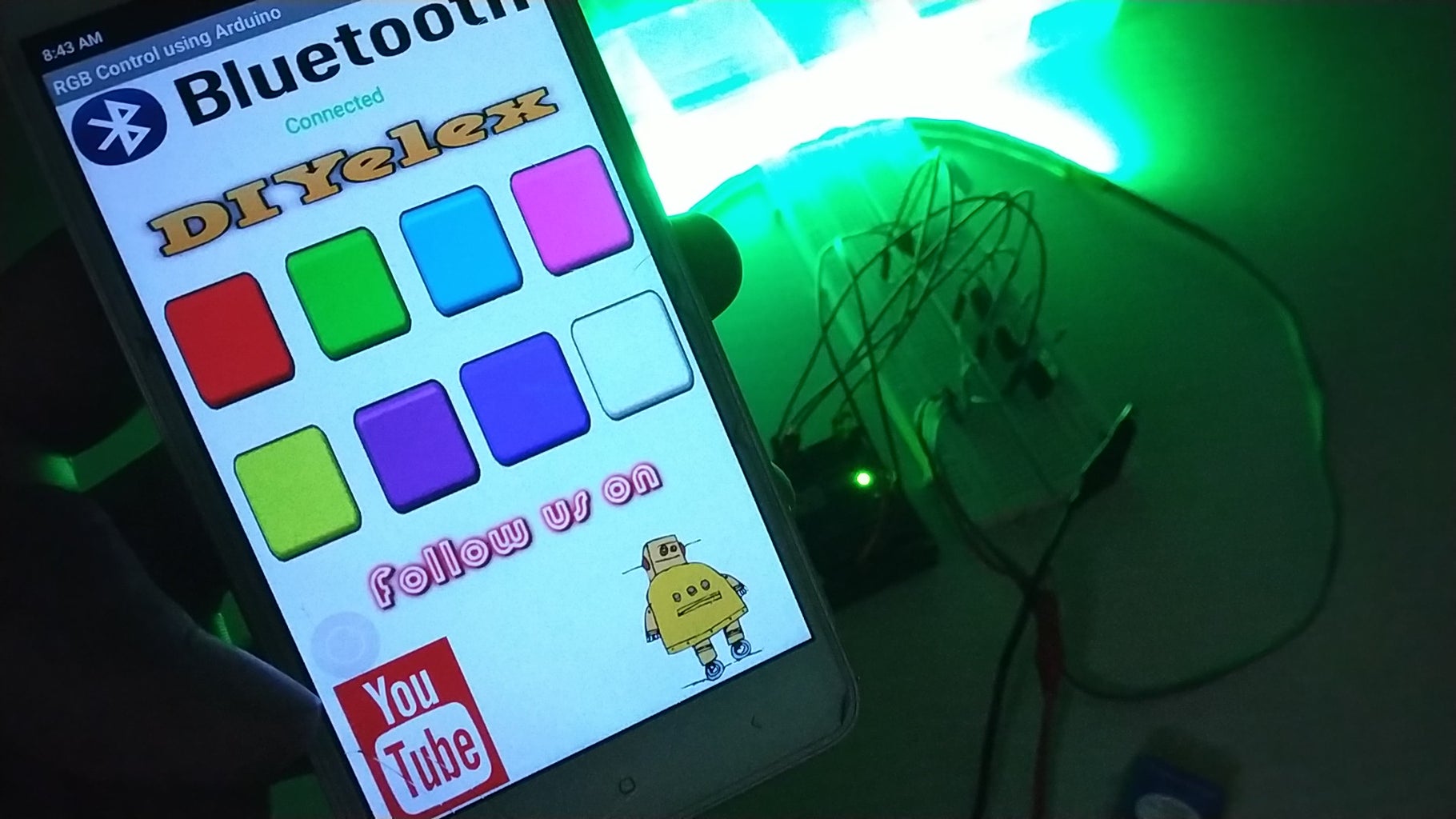 Rgb Led Strip Control Via Bluetooth Using Arduino Android Application 4 Steps Instructables