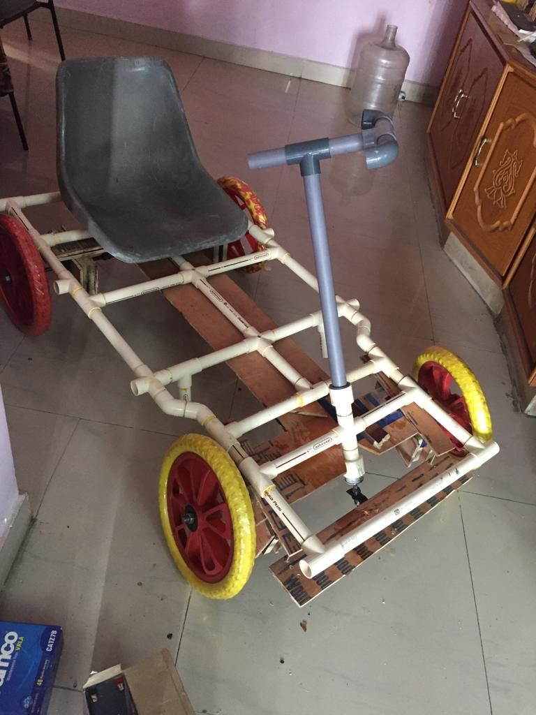 How to Make a Go Kart / Electric Car Using PVC Pipe at Home : 7 Steps ...