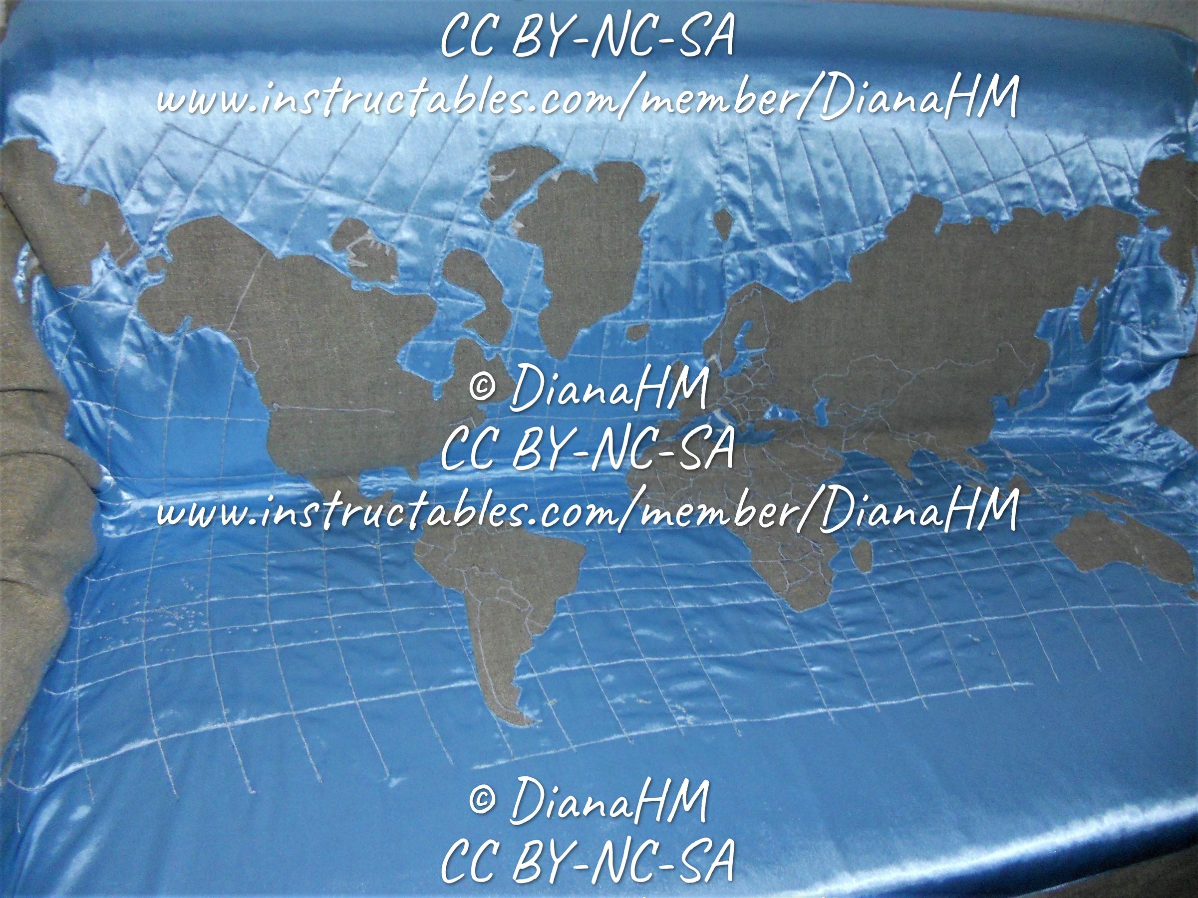 Burlap & Satin World Map Blanket : 6 Steps (with Pictures) - Instructables