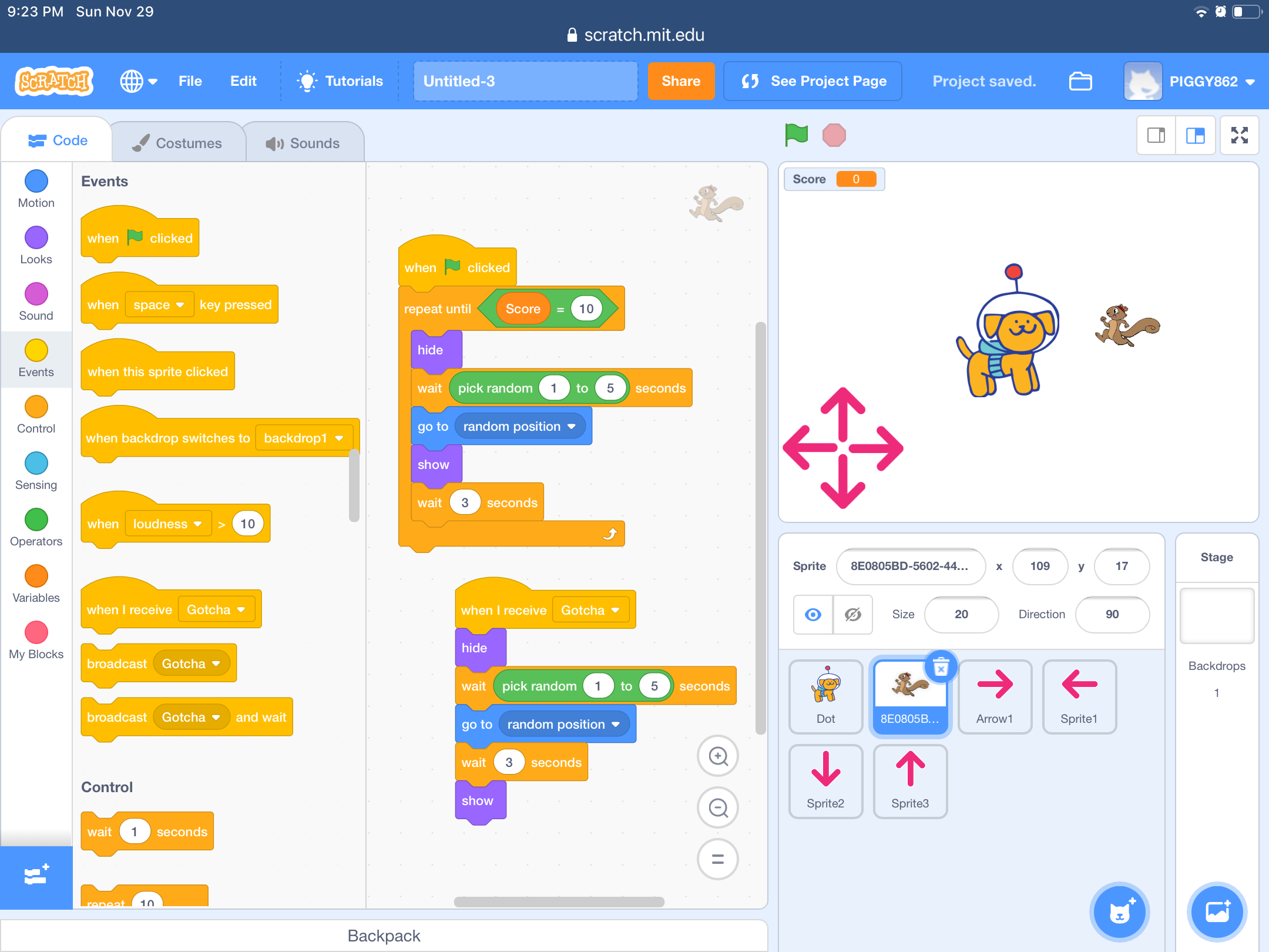 SQUIRREL! (Scratch Game) : 6 Steps - Instructables