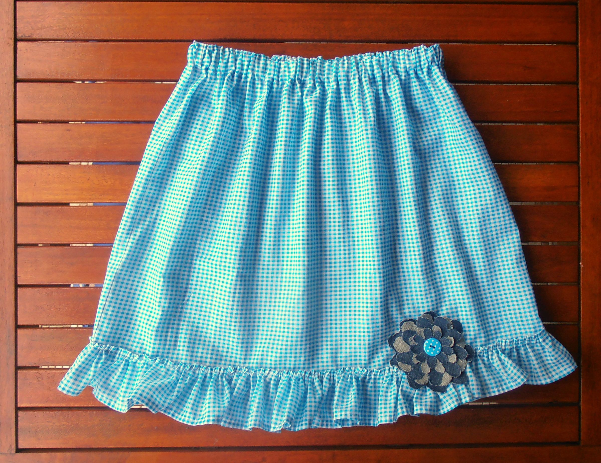 Ruffled Gingham Skirt (blue) - Instructables