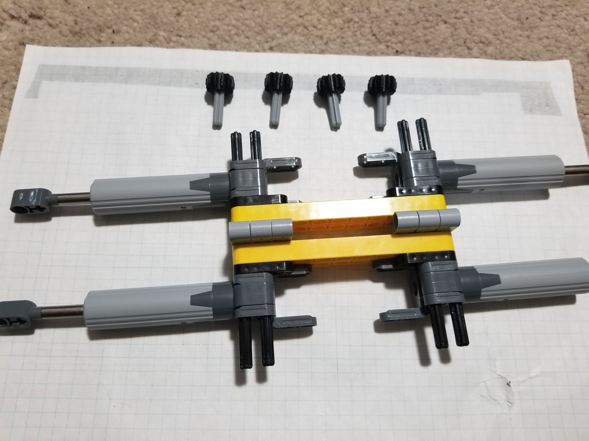 Lego Technic Back to Back Double Actuator Build : 9 Steps (with ...