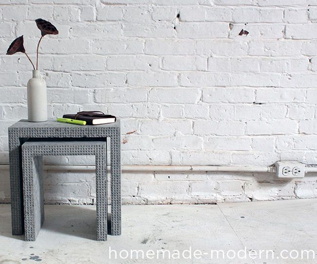 Homemade Brick Concrete Table