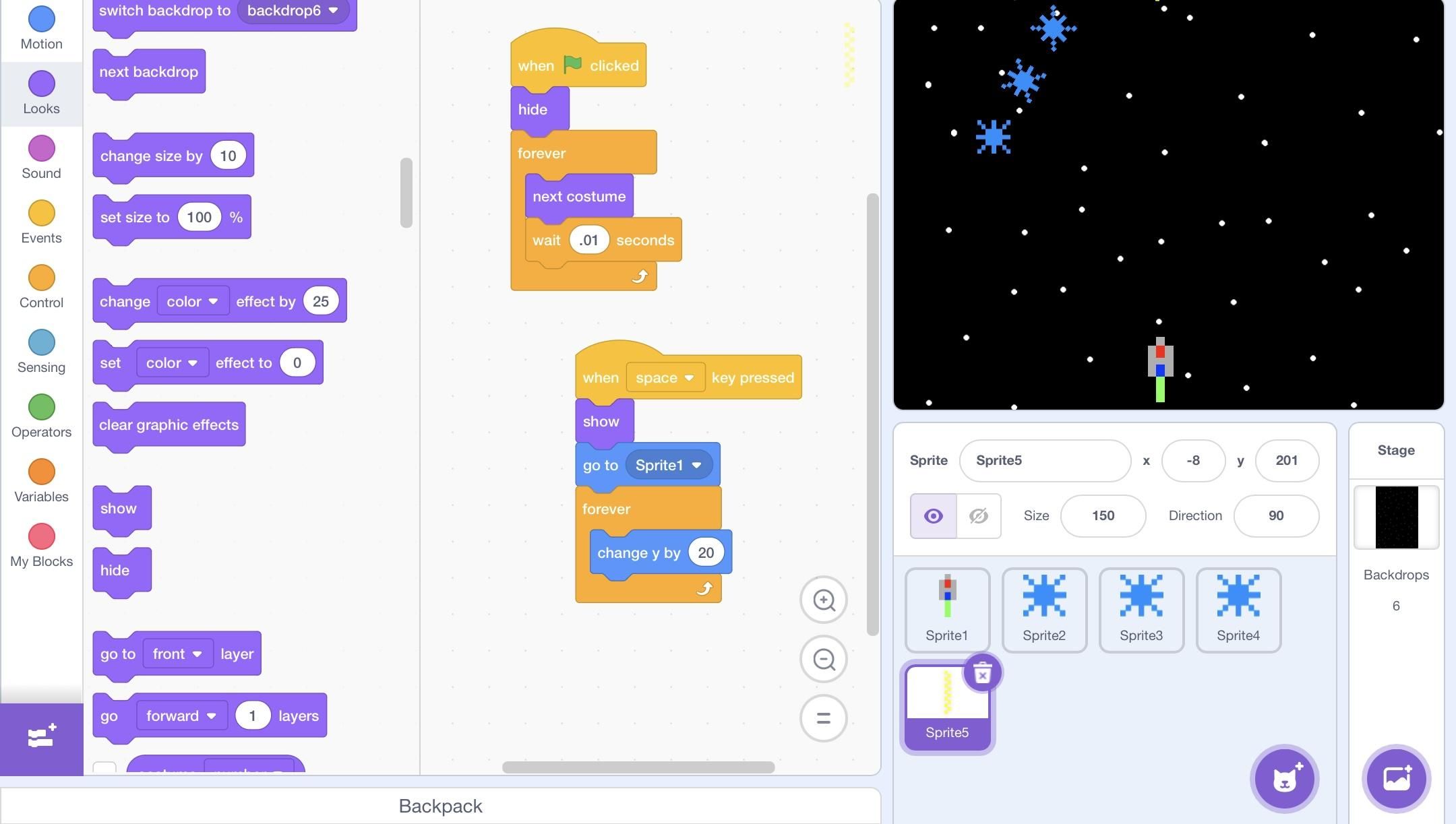 How to Code a Basic Retro Space Shooter on Scratch! : 7 Steps ...