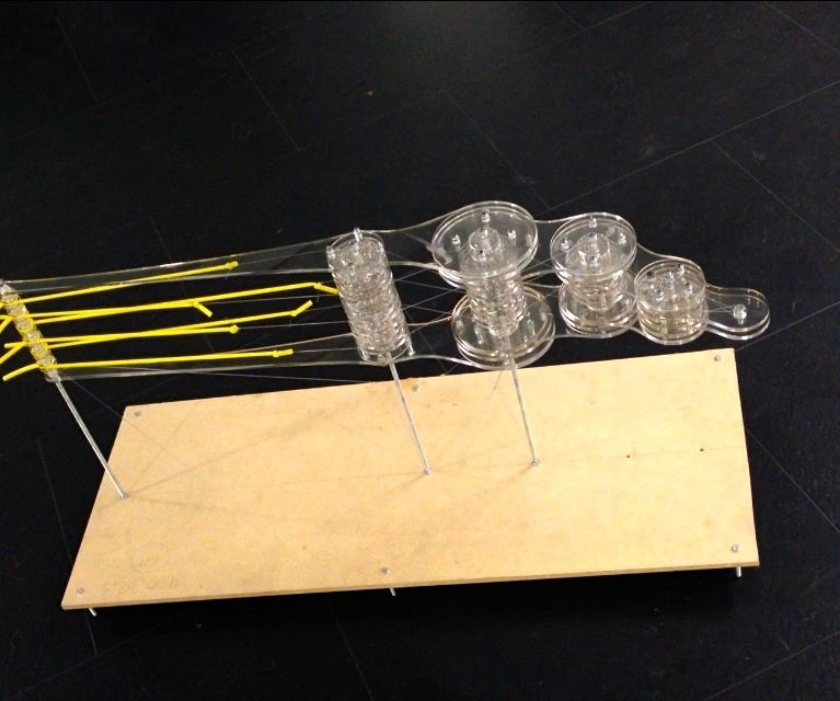 Elastic-muscled Mechanical Arm With 3 Muscle-pairs, 3 Laser-cut Joints ...