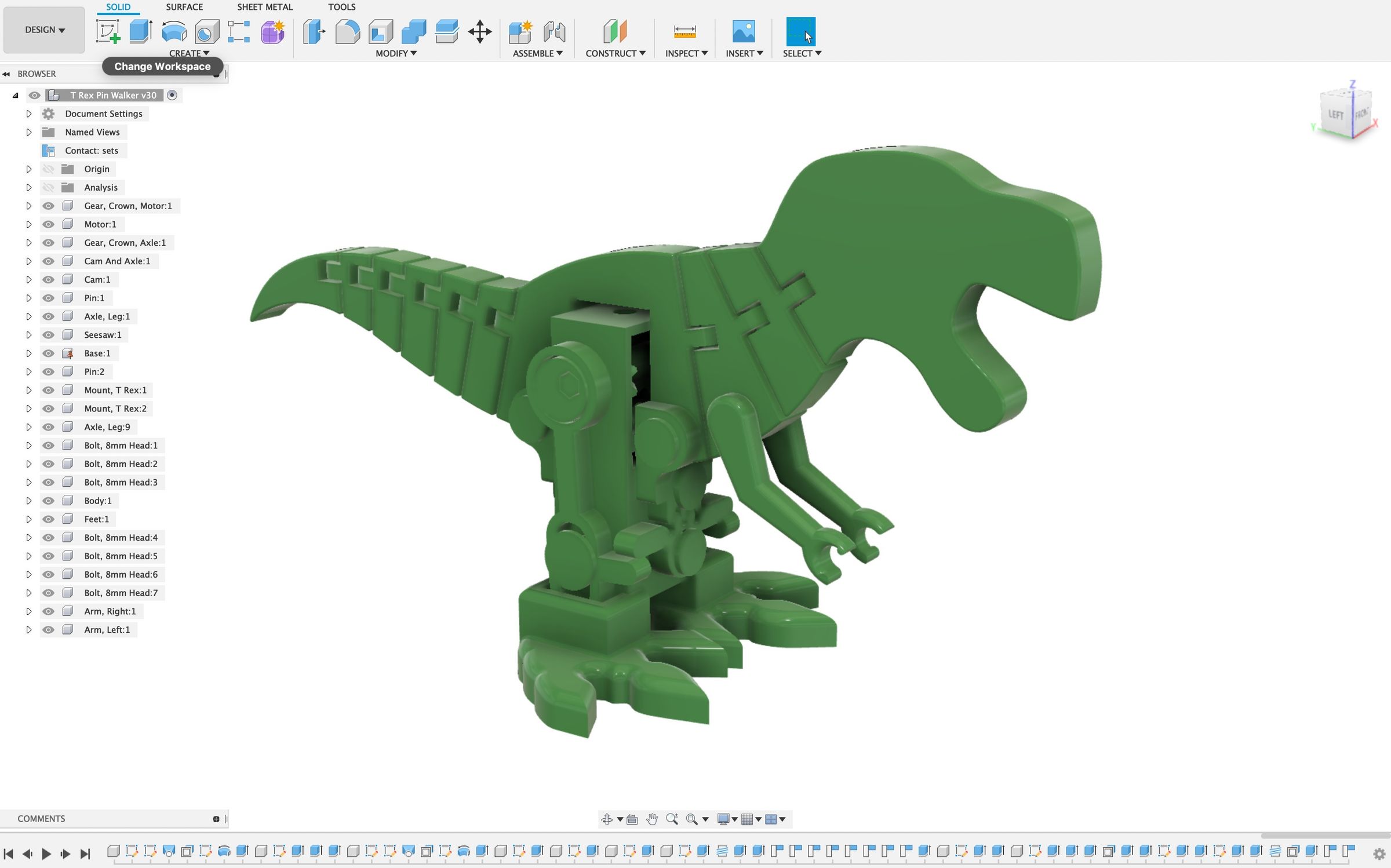 Motorized, Articulated T Rex(ish) Pin Walker : 7 Steps (with Pictures) - Instructables