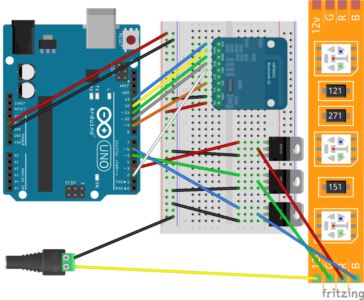Control A Led Light Strips Color Via An Arduino And An Iphone Over Ble 4 Steps Instructables