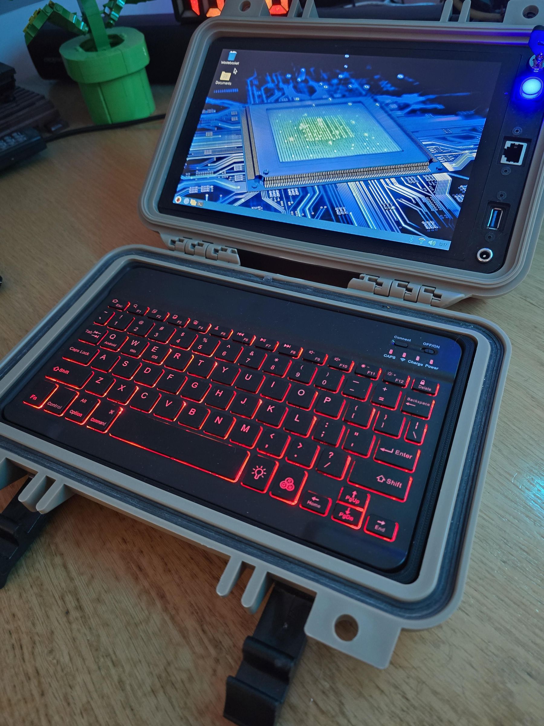 Hard Case Cyber Deck - Raspberry Pi Touch Screen With Illuminated Keyboard : 11 Steps (with ...