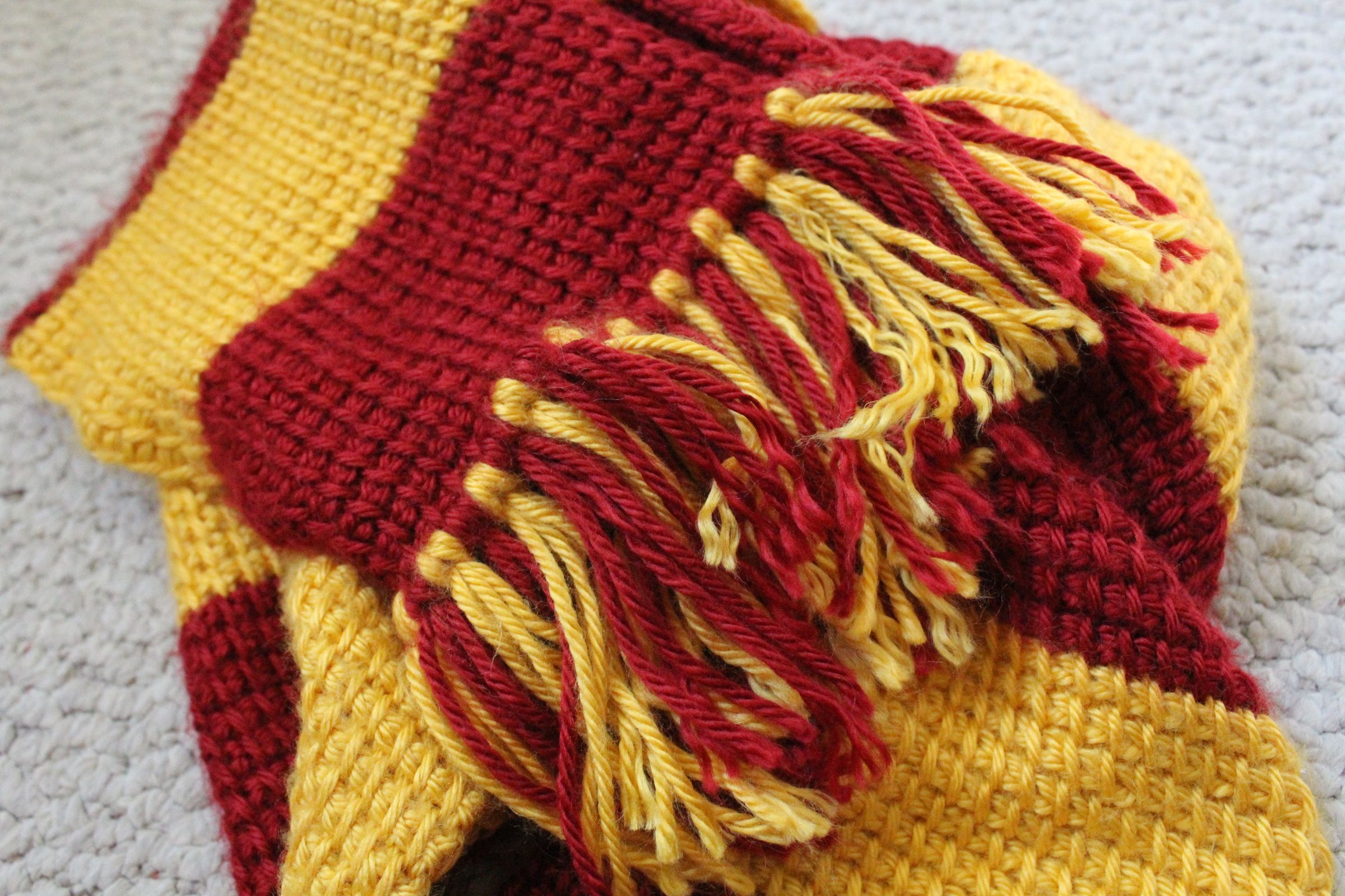 Tunisian Crochet Harry Potter's Gryffindor Scarf : 8 Steps (with ...