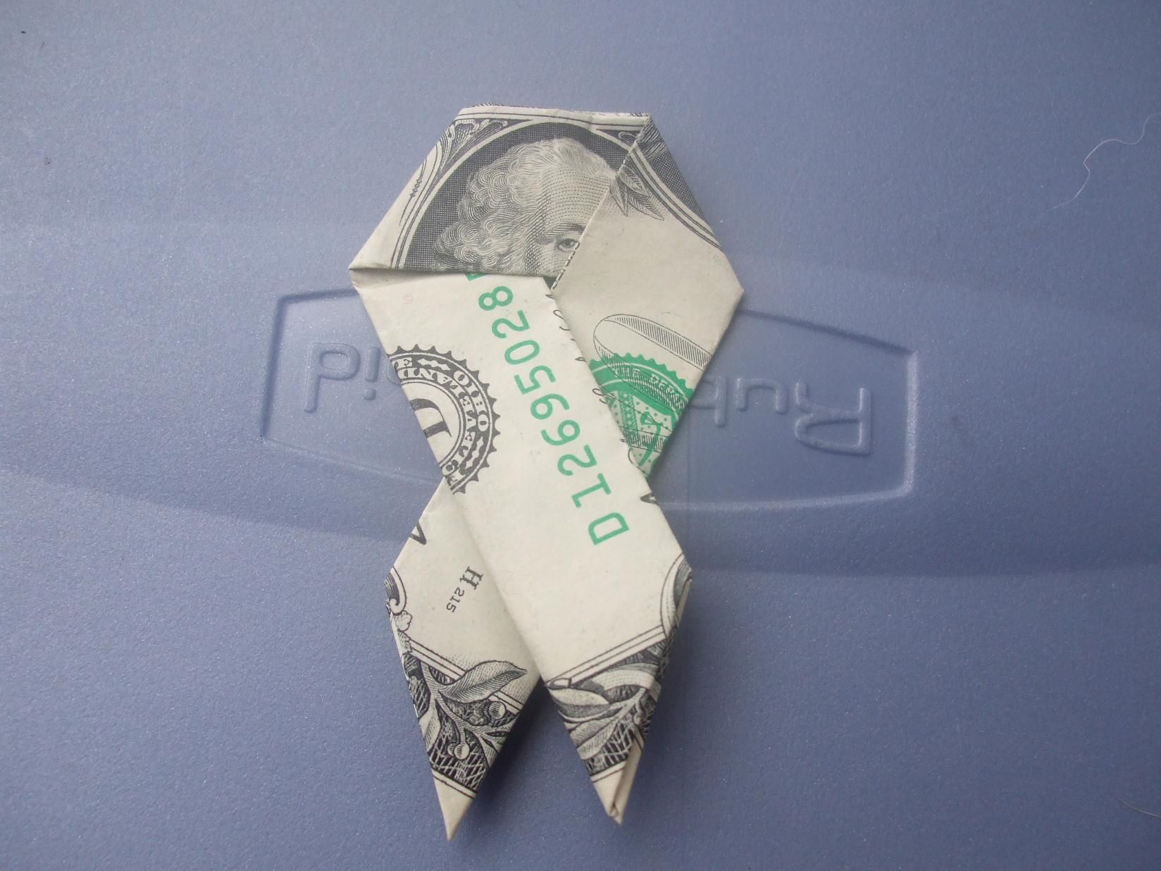 Make a Dollar Bill Cancer Ribbon : 8 Steps - Instructables