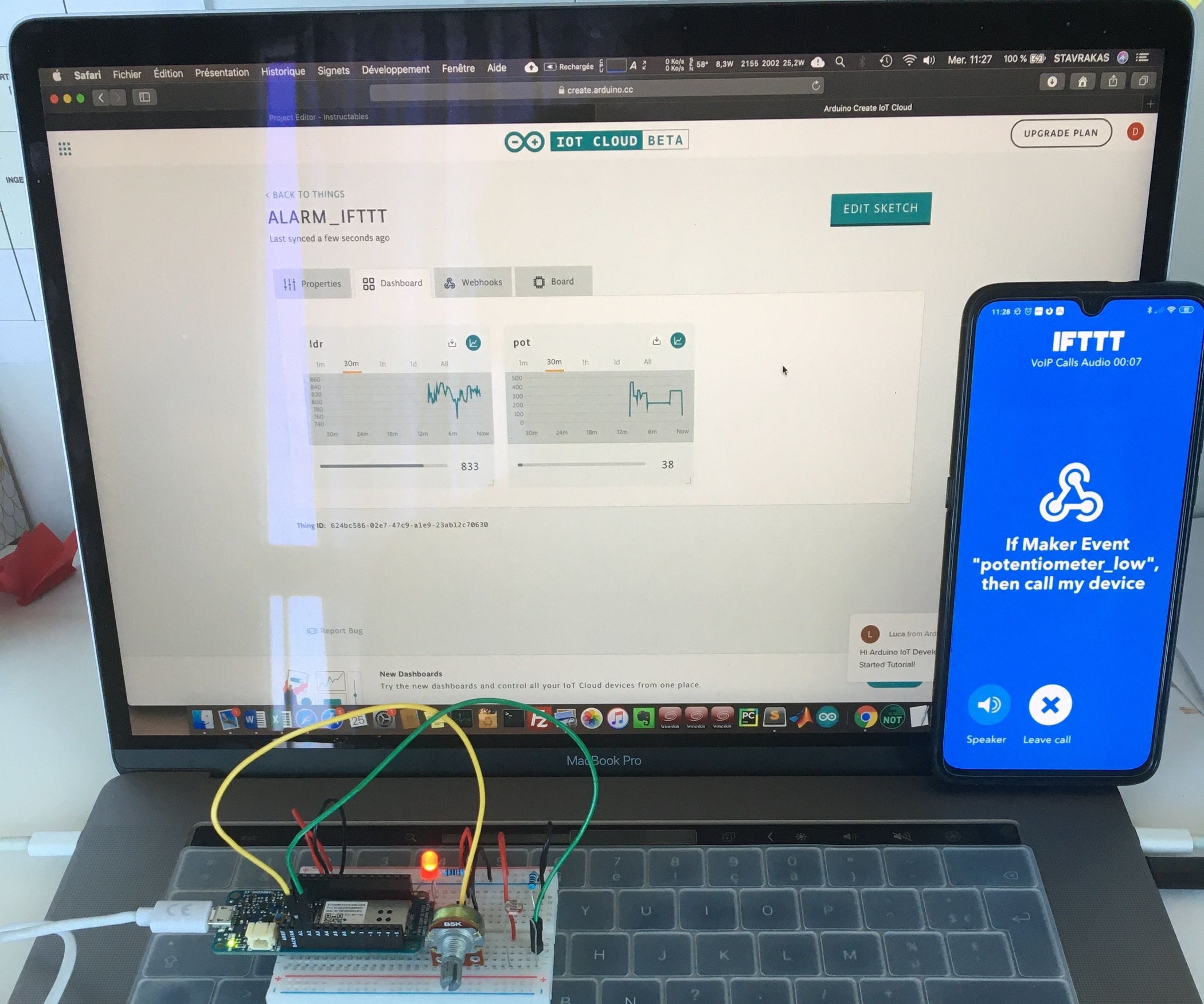 MKR1000 - Arduino IoT Cloud - IFTT Phone Call : 16 Steps (with Pictures) - Instructables