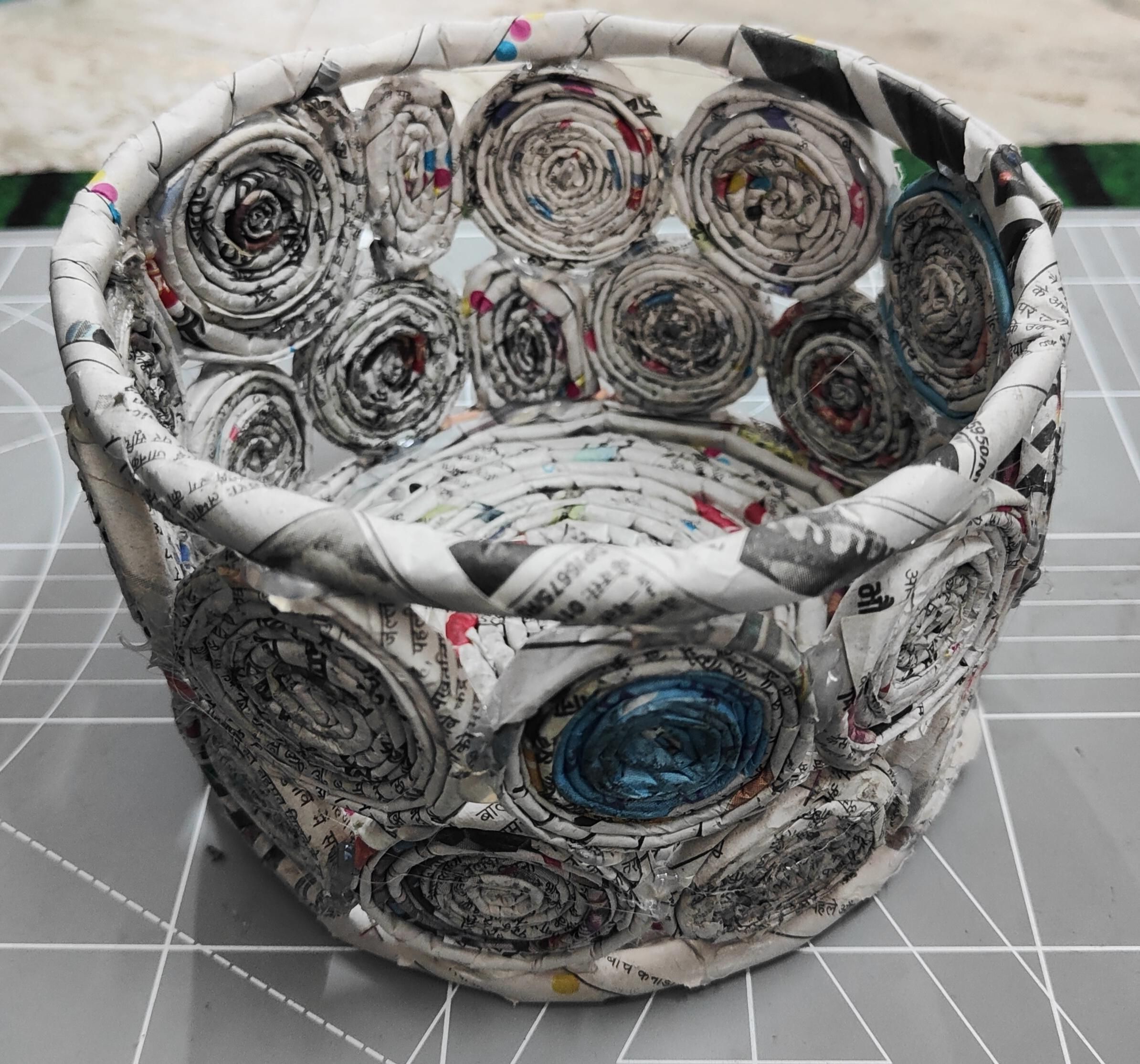 DIY Crafted Paper Basket: Made From Waste Newspapers : 7 Steps (with ...