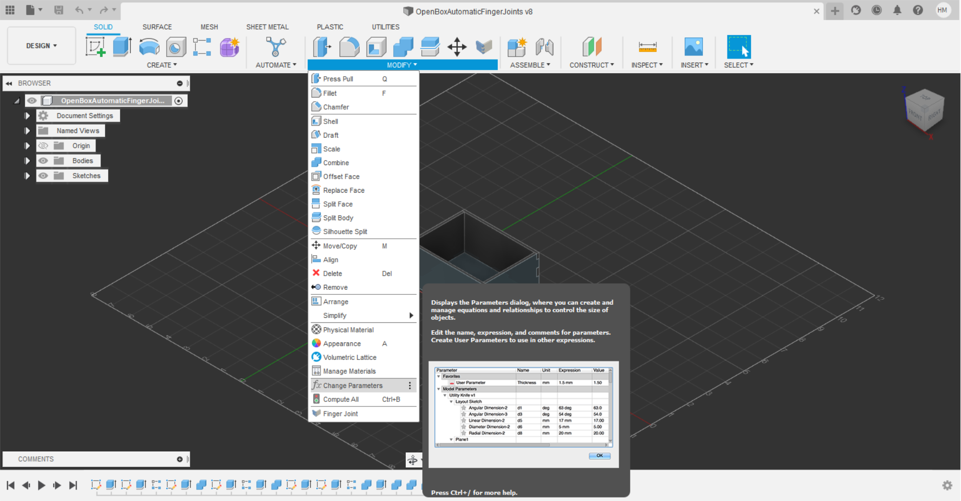 Parametric Open Box With Finger Joints in Fusion360 : 3 Steps - Instructables