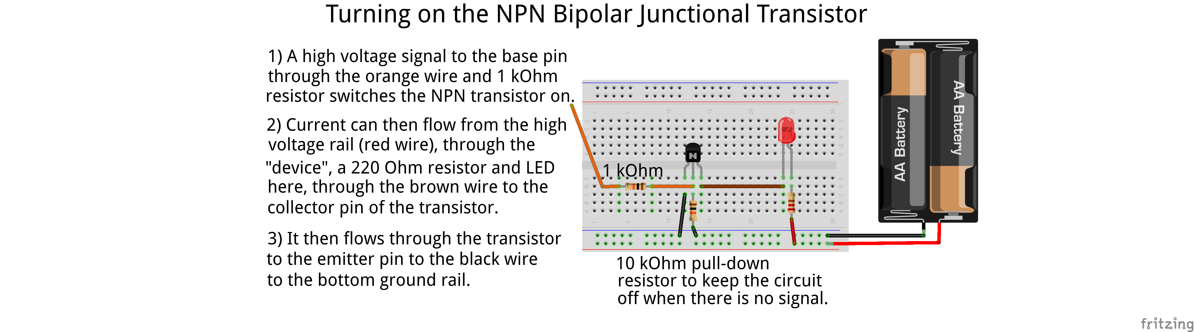 Bipolar Junctional Transistor (BJT) Latching Pushbutton On/Off Circuit ...