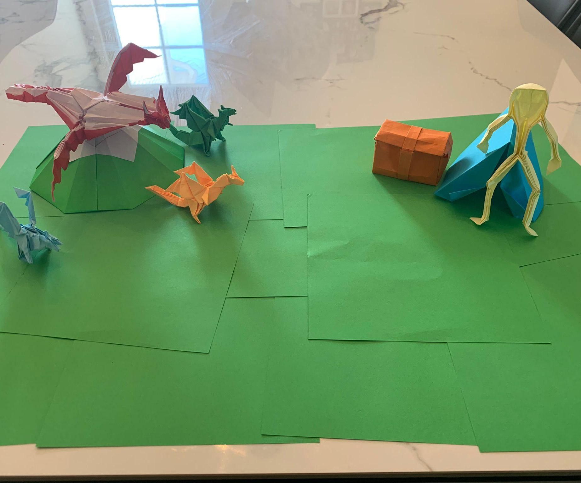 Origami Adventure! (Dragons, Man, Chest, Mountain, & Tent) : 7 Steps ...
