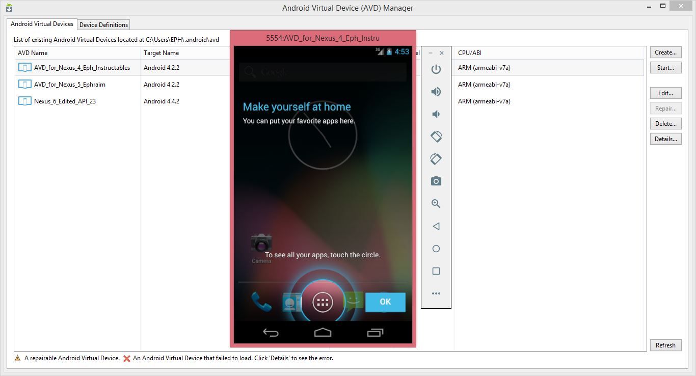 Part 2: Eclipse Mars 2 (Android Virtual Device Manager) : 6 Steps - Instructables
