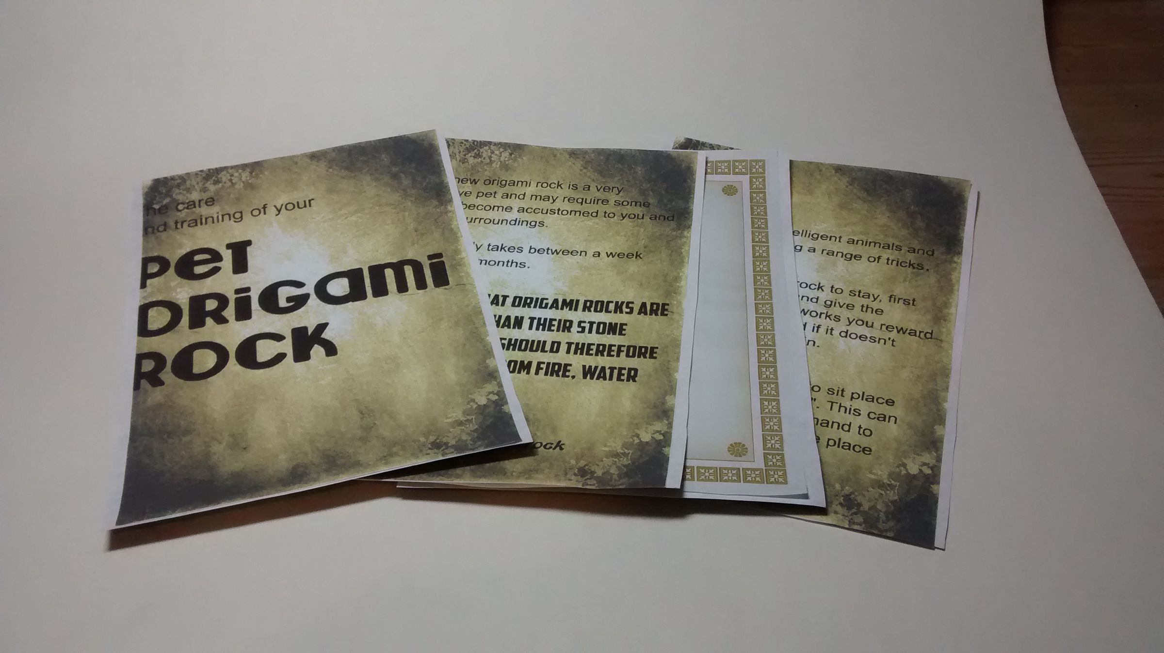 Pet Origami Rock and Manual : 4 Steps - Instructables