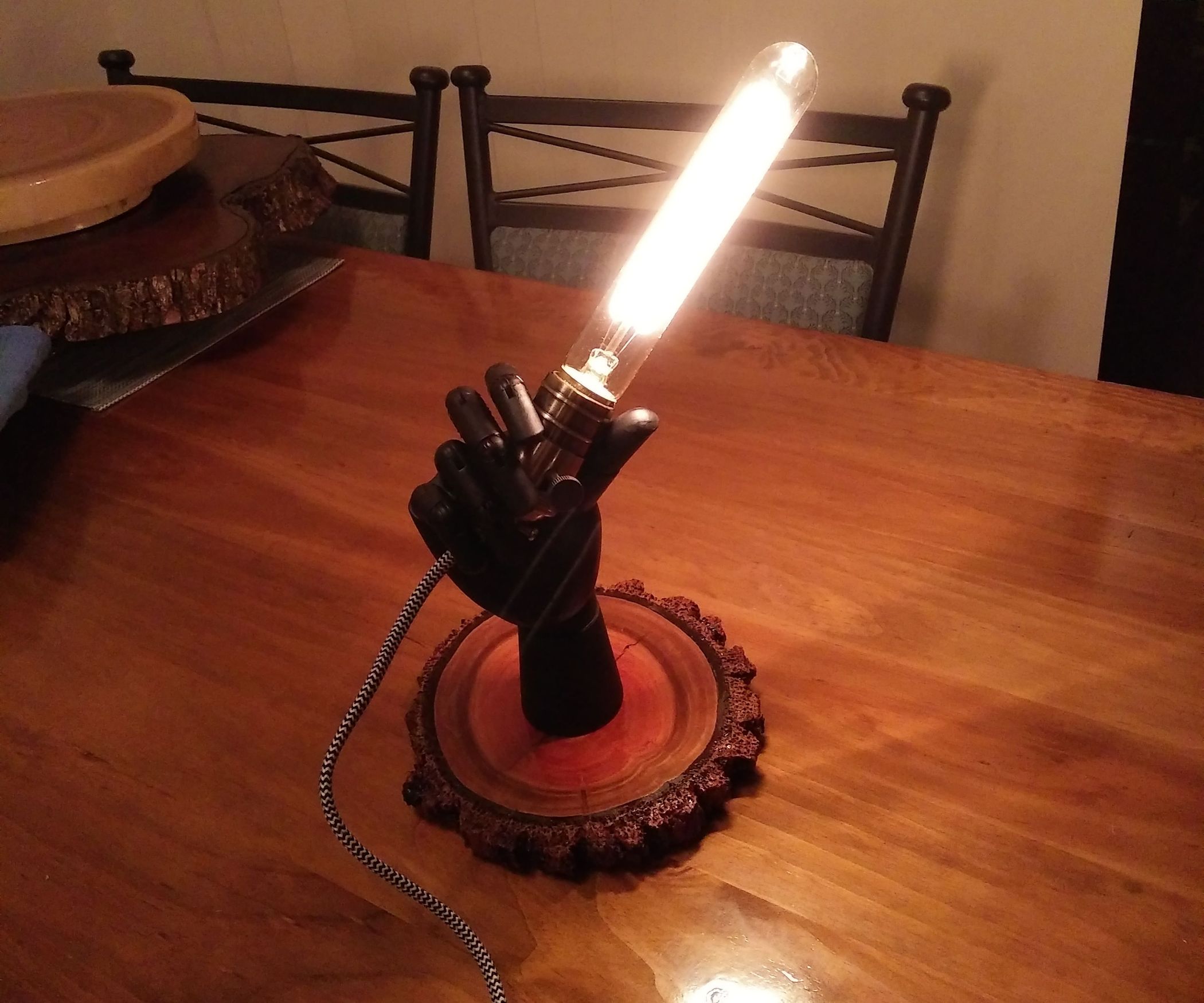Wooden Hand Light With Wood Log Slice Base (with Pictures) - Instructables