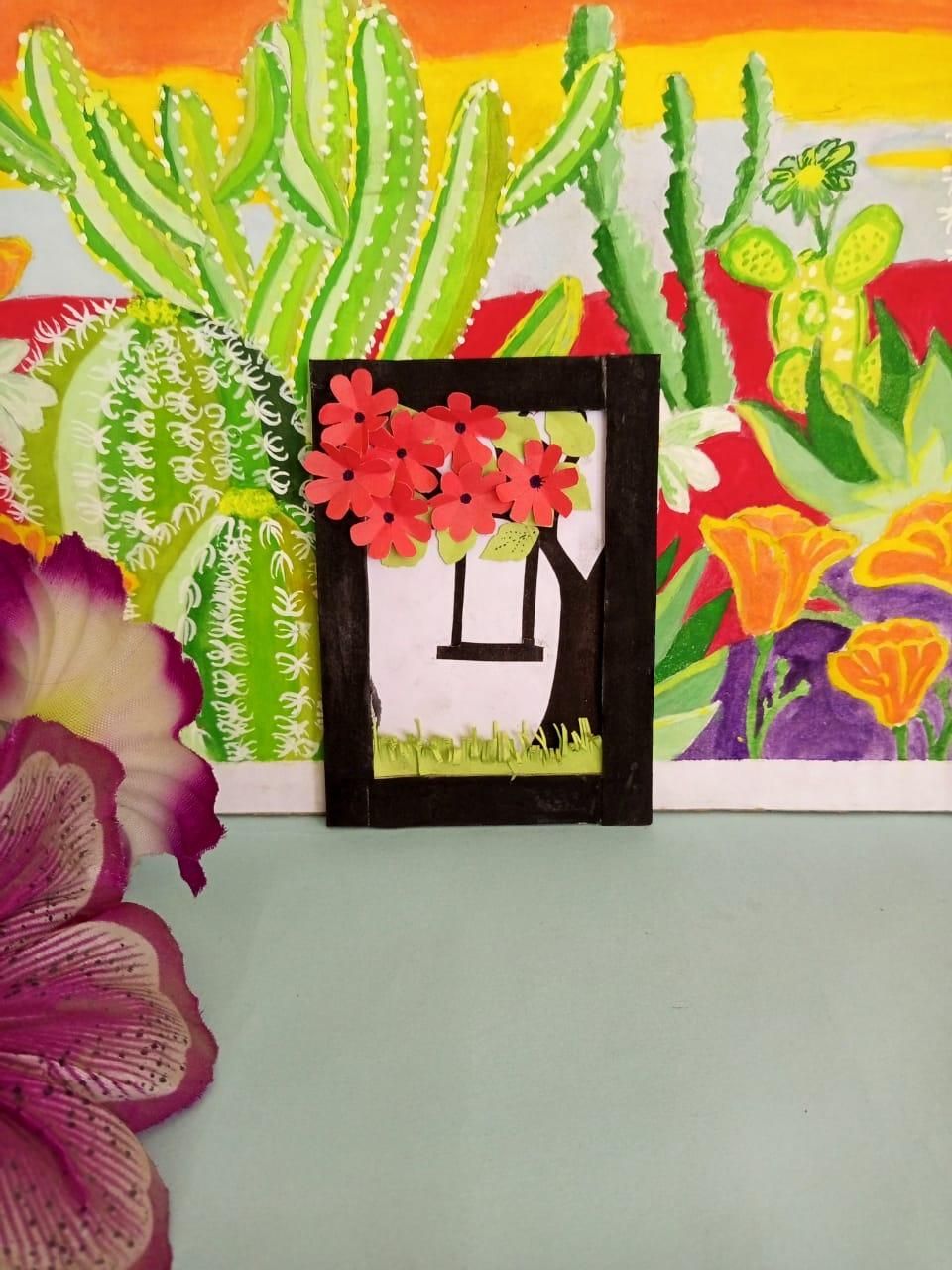 Mini Wall Decoration Paper Flower Craft : 7 Steps (with Pictures ...