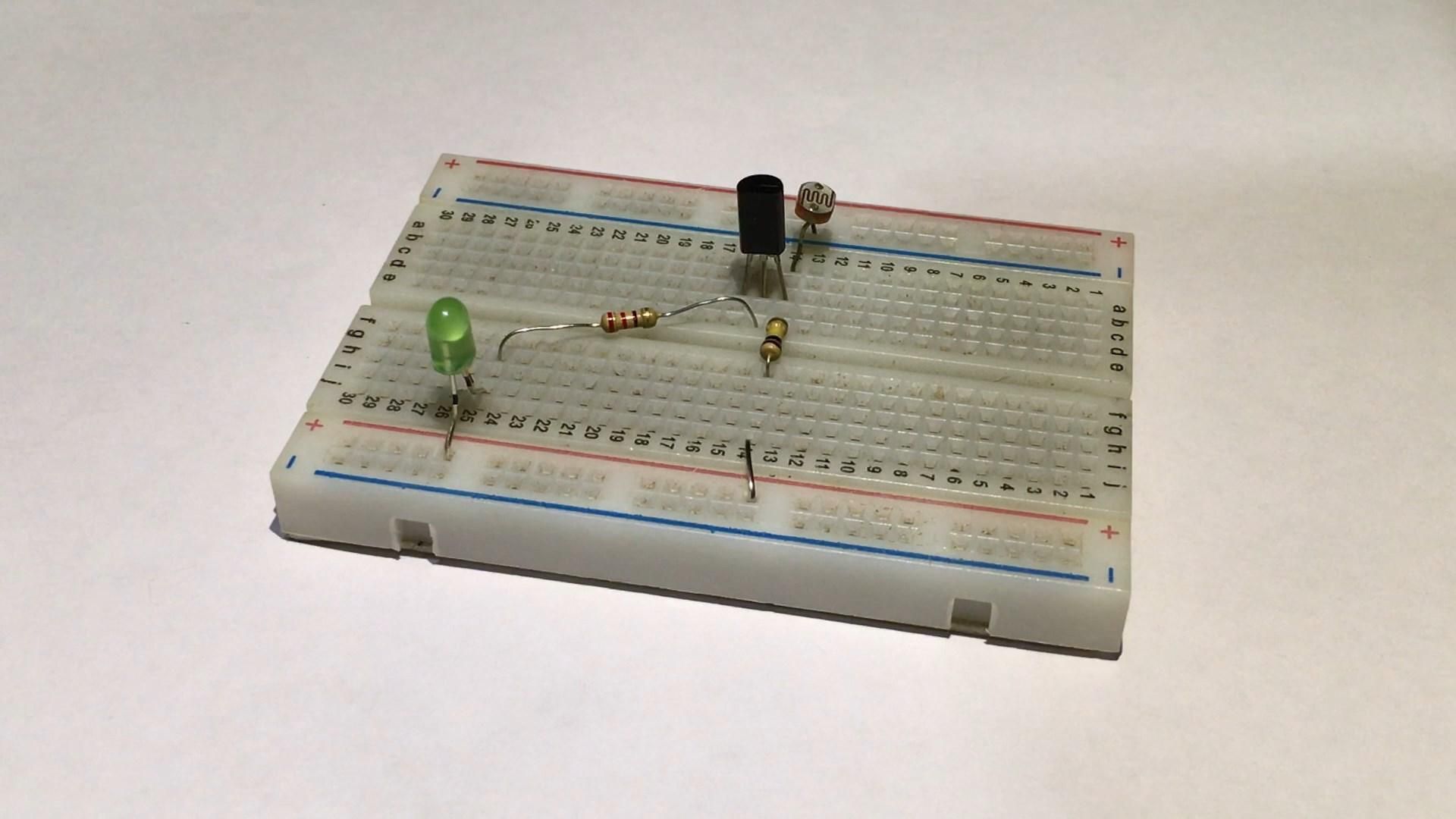 Darkness Sensor Circuit on Breadboard + LIght Detector With LDR : 6 Steps - Instructables