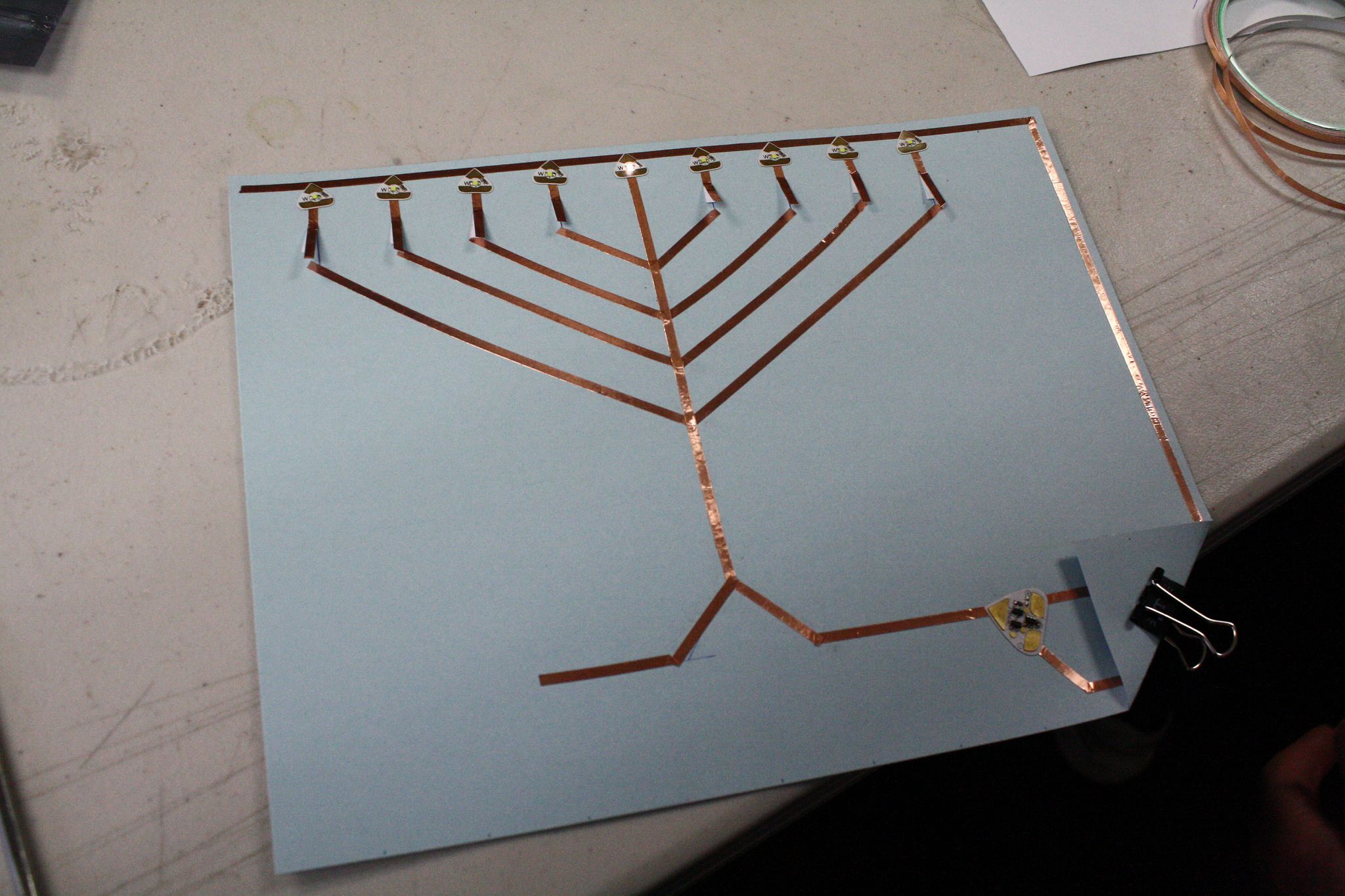 An LED Menorah Using Chibitronics Circuit Stickers : 7 Steps (with ...