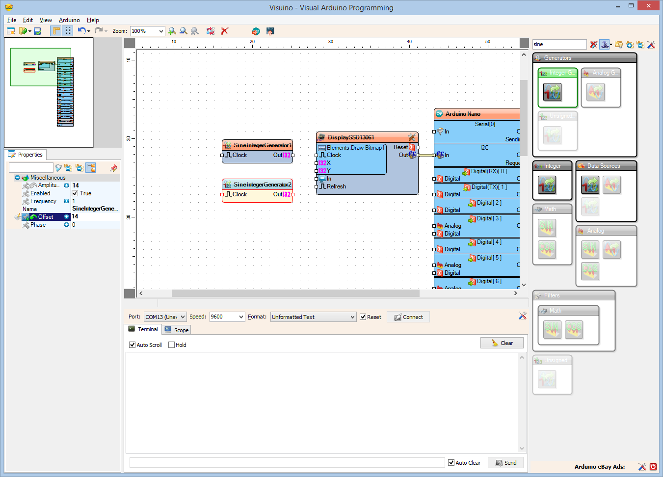 Arduino Nano: Bitmap Animation in SSD1306 I2C OLED Display With Visuino ...
