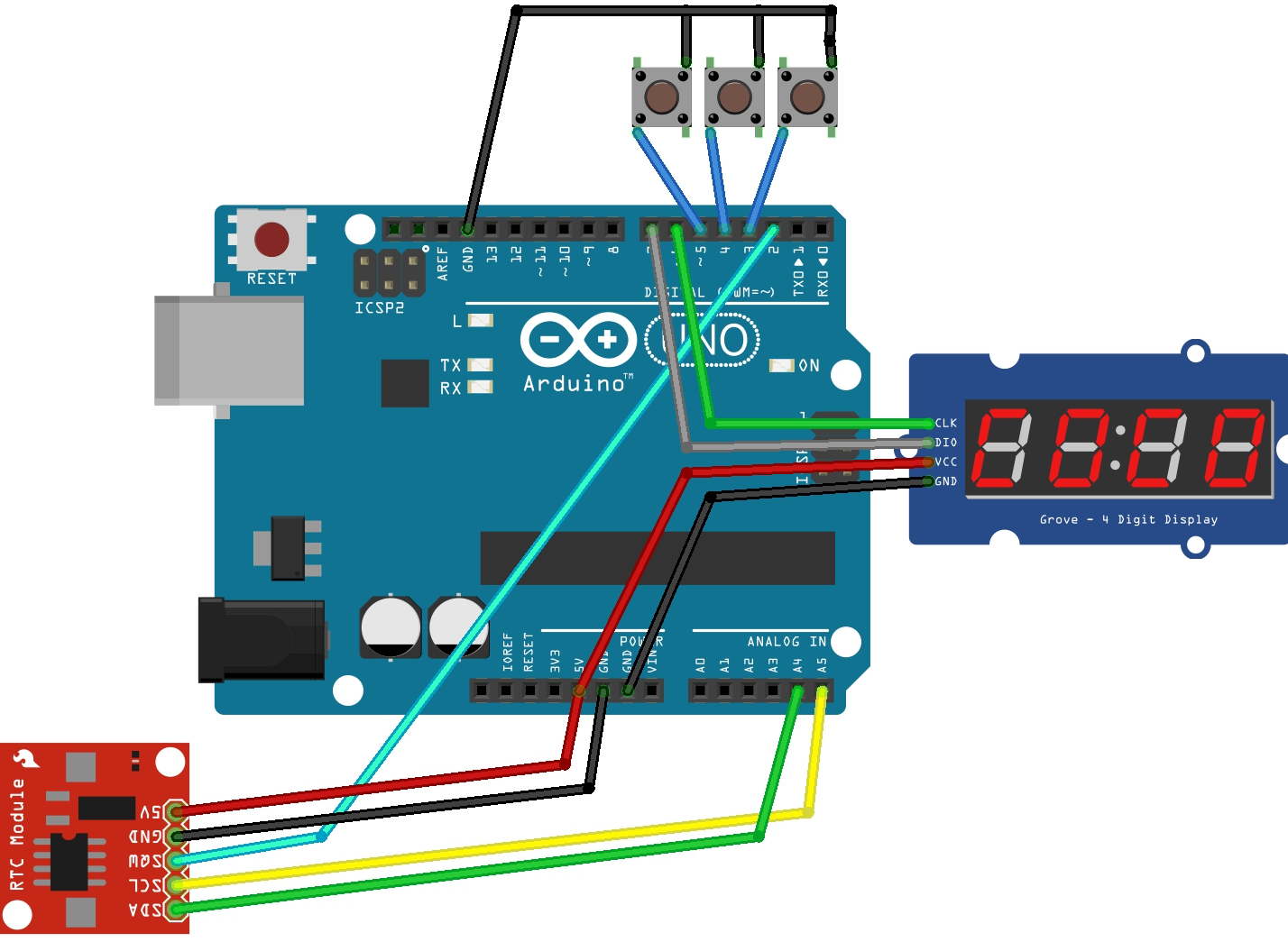 Digital Clock//RTC 1302 & DHT Sensor : 7 Steps - Instructables