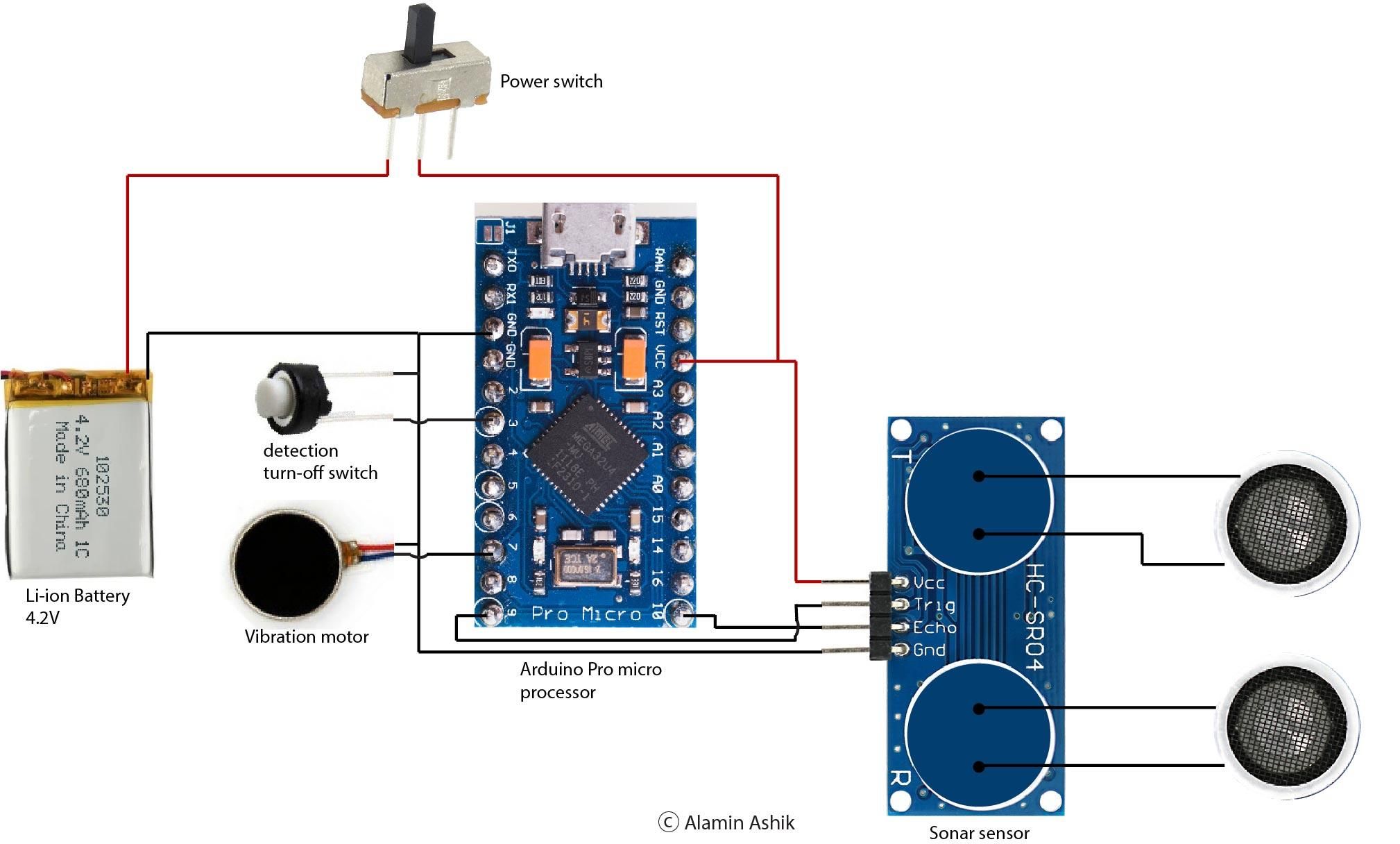 Simple Obstacle Detection Project for Blind Person With Detection Turn ...
