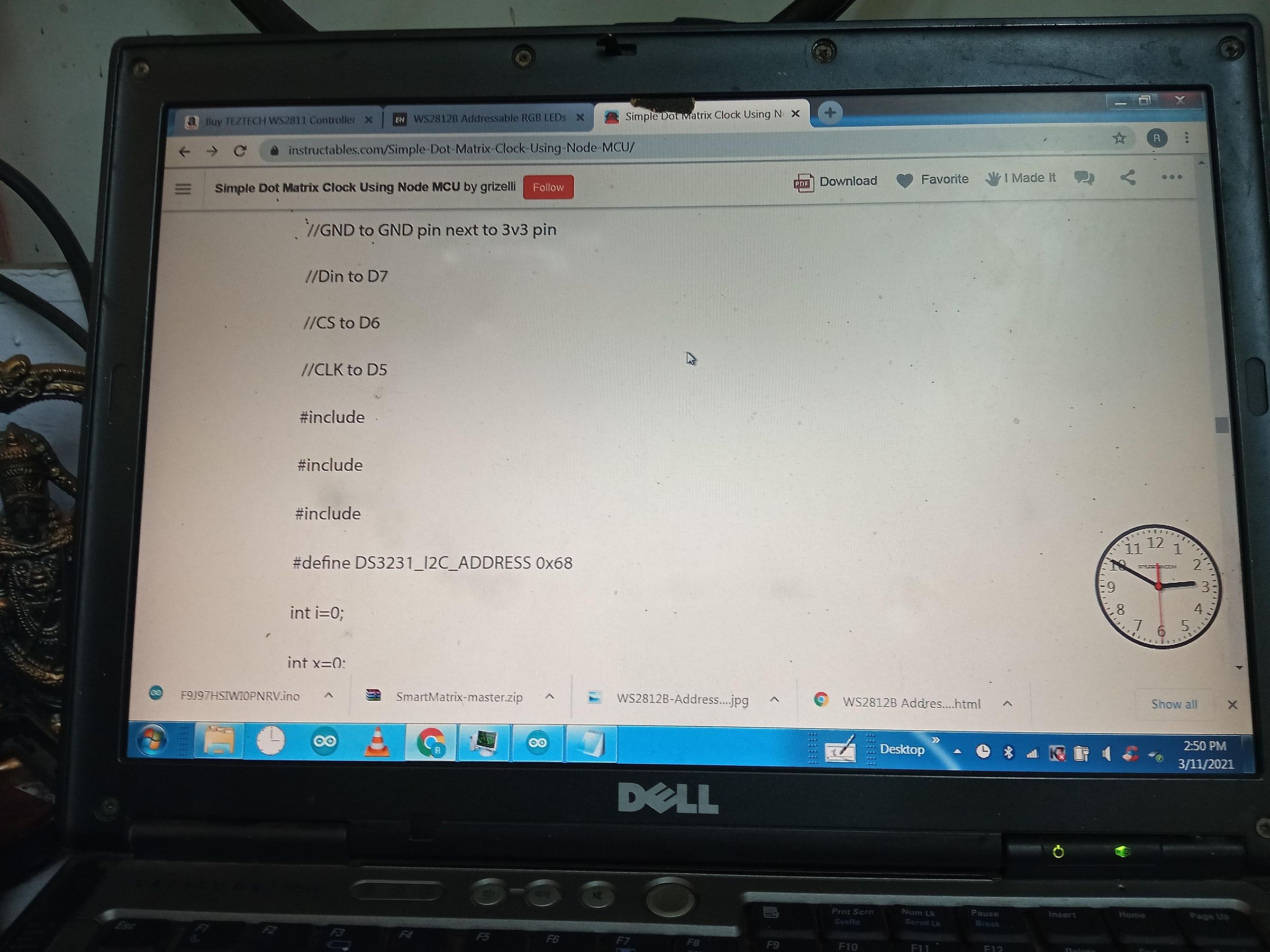 Simple Dot Matrix Clock Using Node MCU : 5 Steps (with Pictures ...