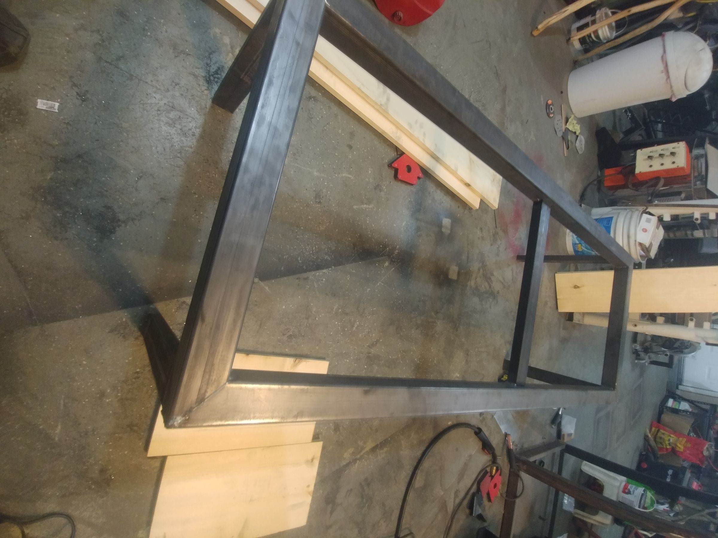 Metal Table With Live Wood Edge and Wall Bench : 16 Steps (with ...