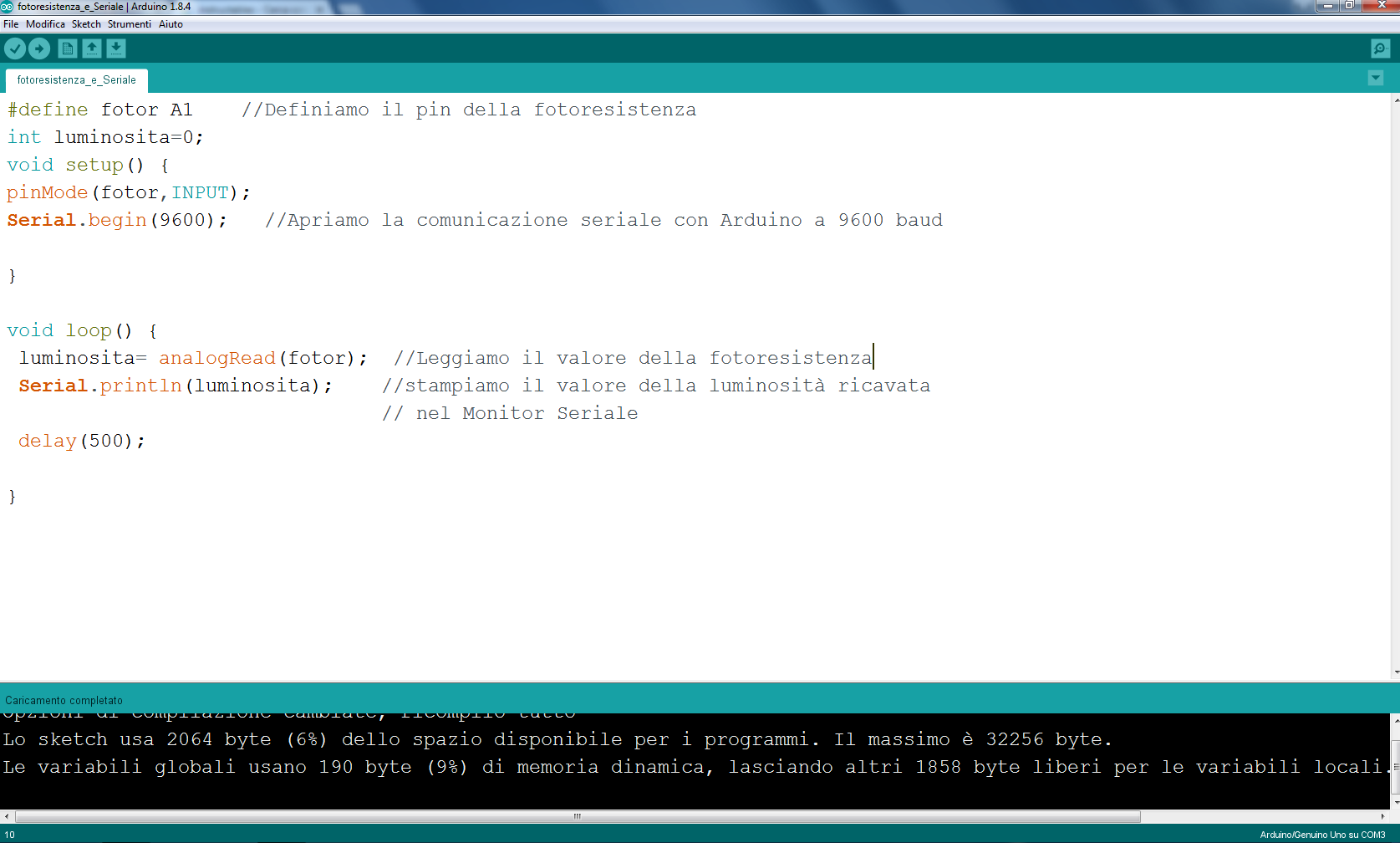 Arduino Tutorial 4: Photoresistance and Serial Monitor Comunication ...