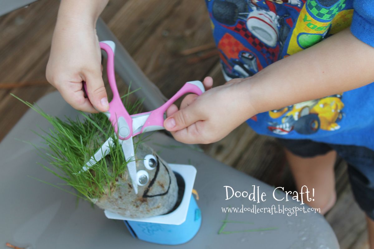 Haircut Chia Pet Grass Heads! Great for Summer Break! : 5 Steps (with ...