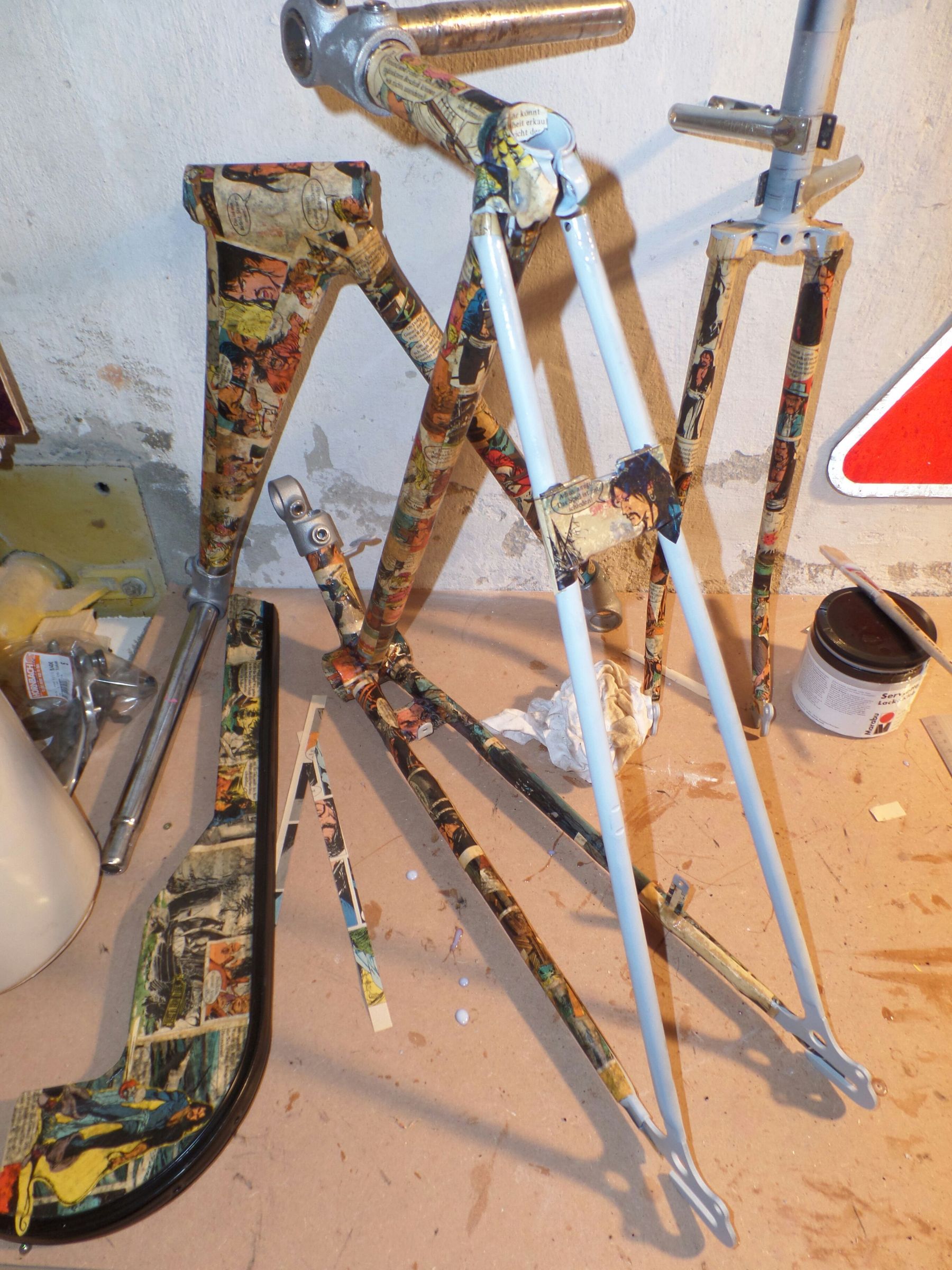 Cover a Bike Frame With Comics (or Other Paper) : 4 Steps (with ...