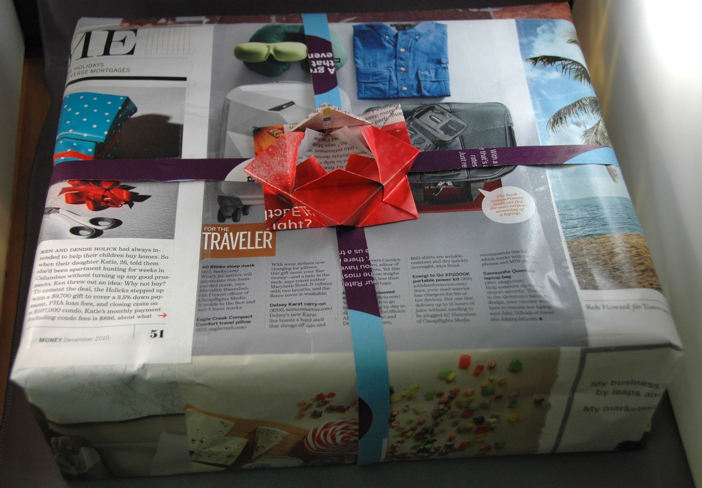 No-Cost Magazine Gift Wrap, Origami Box & Bow : 5 Steps (with Pictures ...