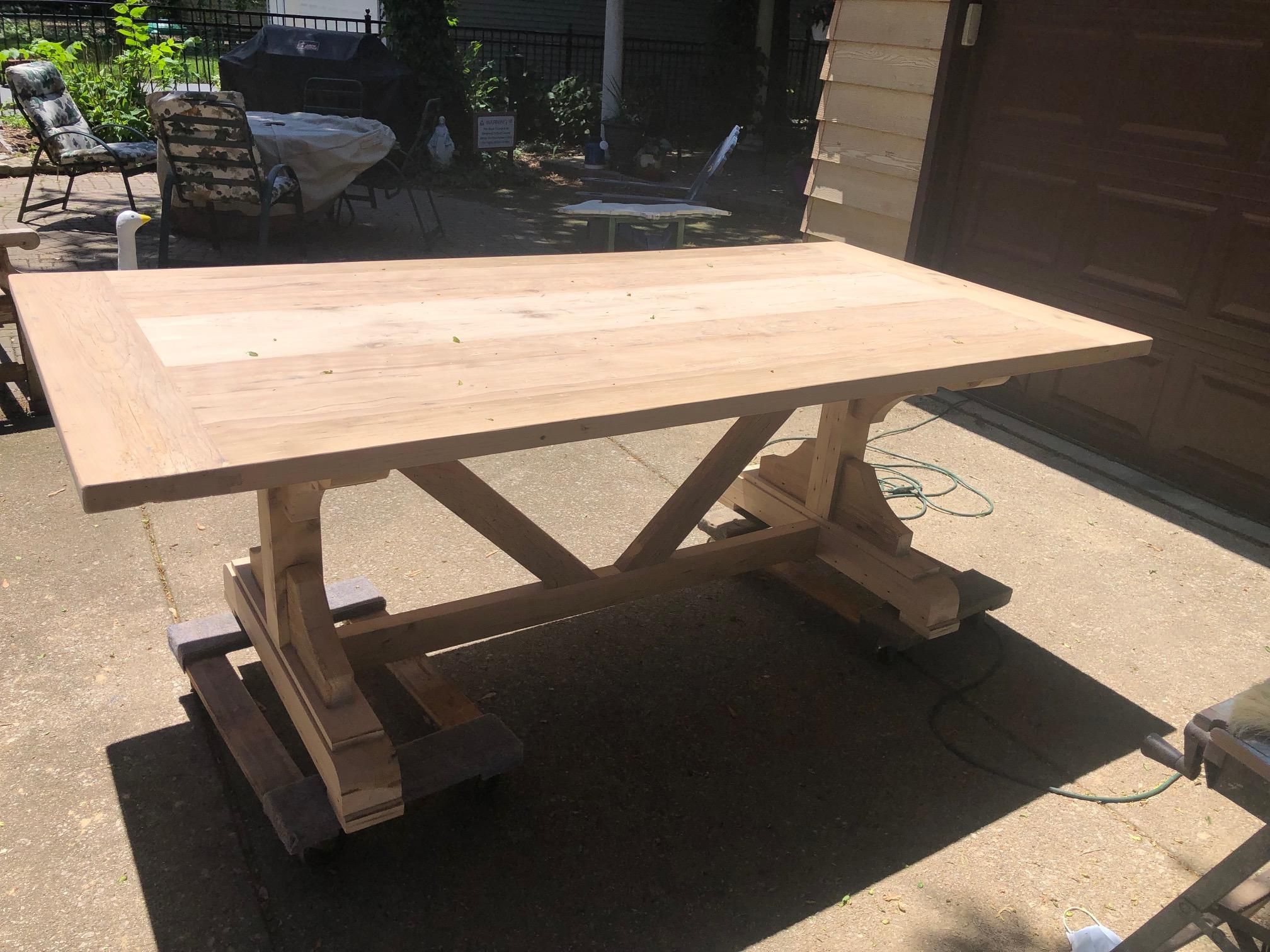 Reclaimed Barn Wood Trestle Table : 10 Steps (with Pictures ...