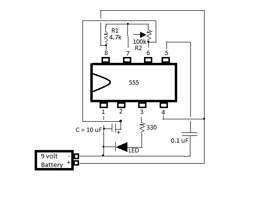 Flashing Led Circuit 555 Timer