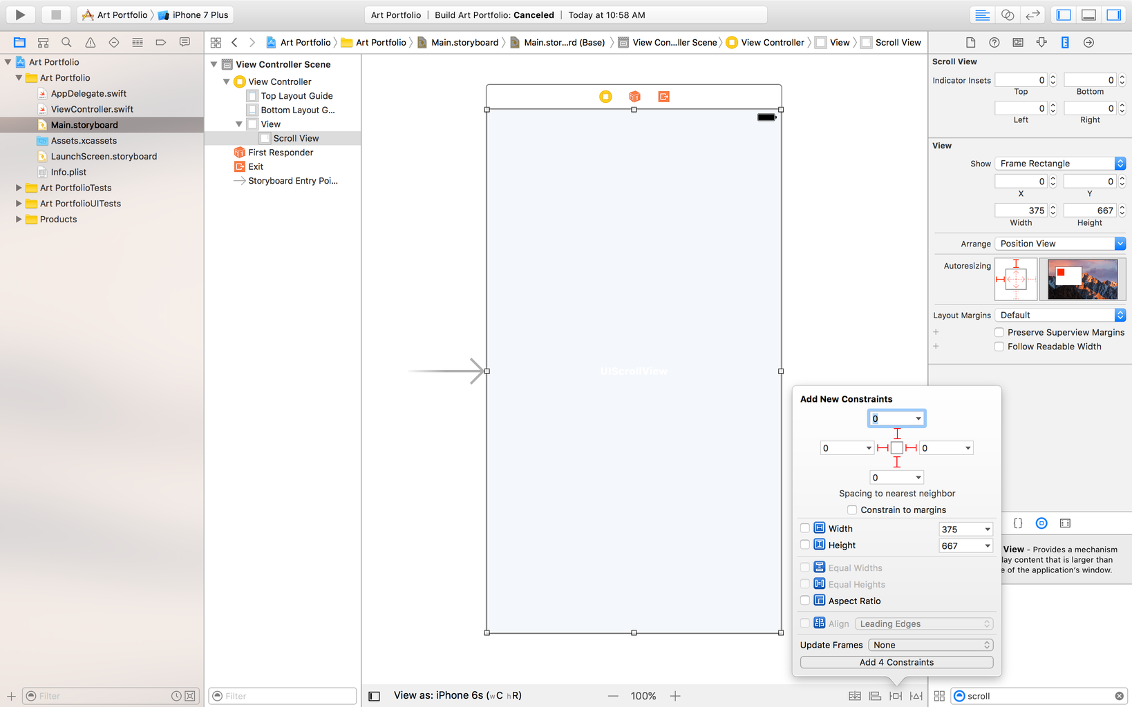 How To Implement A Uiscrollview Xcode 7 Steps Instructables