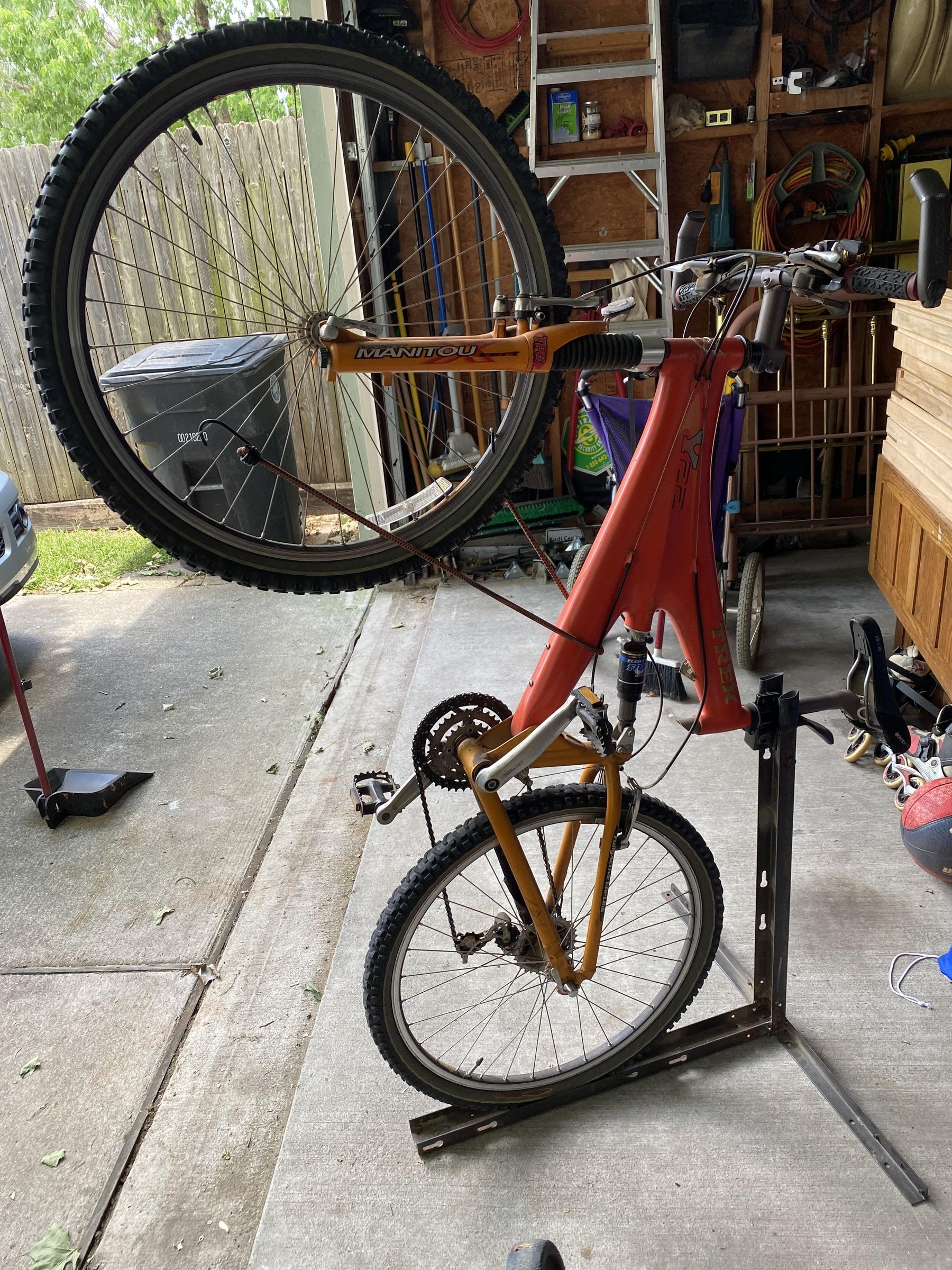 Compact Upright Bicycle Stand Made From Bed Frame Rails : 9 Steps (with ...